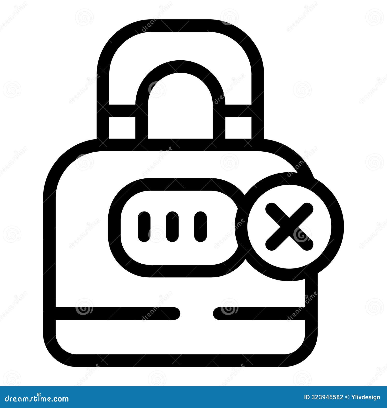Padlock Showing Wrong Password Error Message Stock Illustration ...
