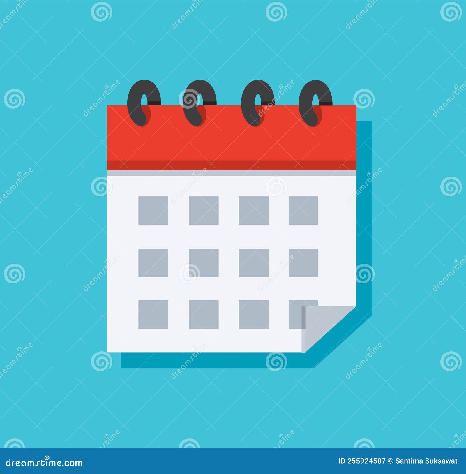 Simple Page Calendar Vector Illustration Stock Vector - Illustration of ...