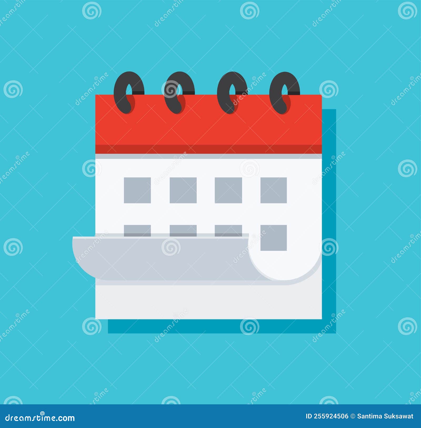 Simple Page Calendar Vector Illustration Stock Vector - Illustration of ...