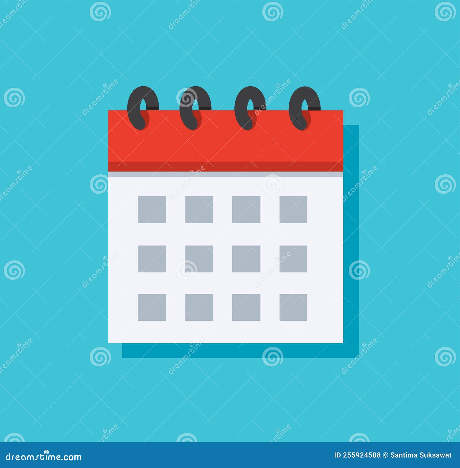 Simple Page Calendar Vector Illustration Stock Vector - Illustration of ...