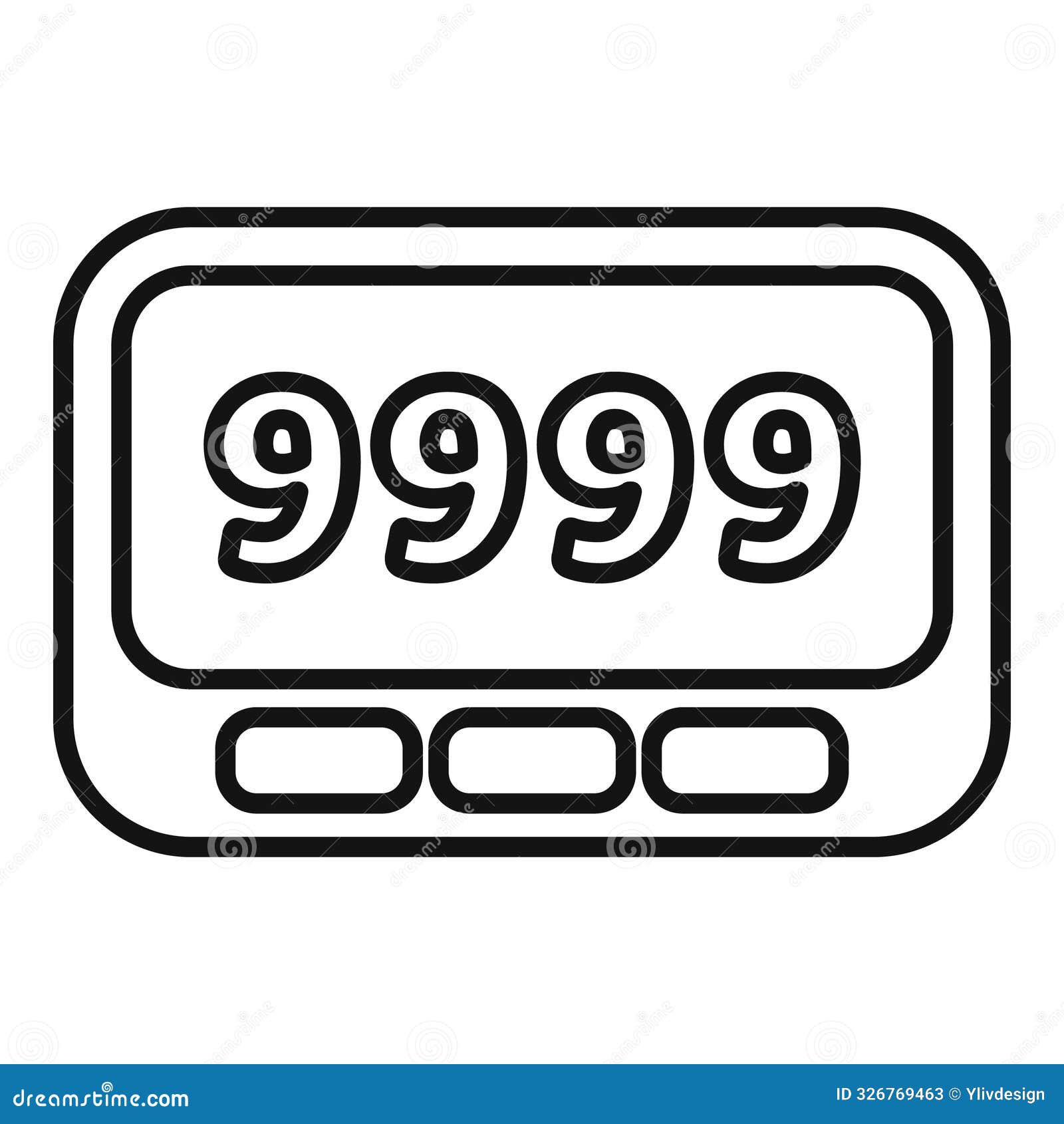 Simple Pager Icon Showing 9999 Emergency Number On The Display Stock ...