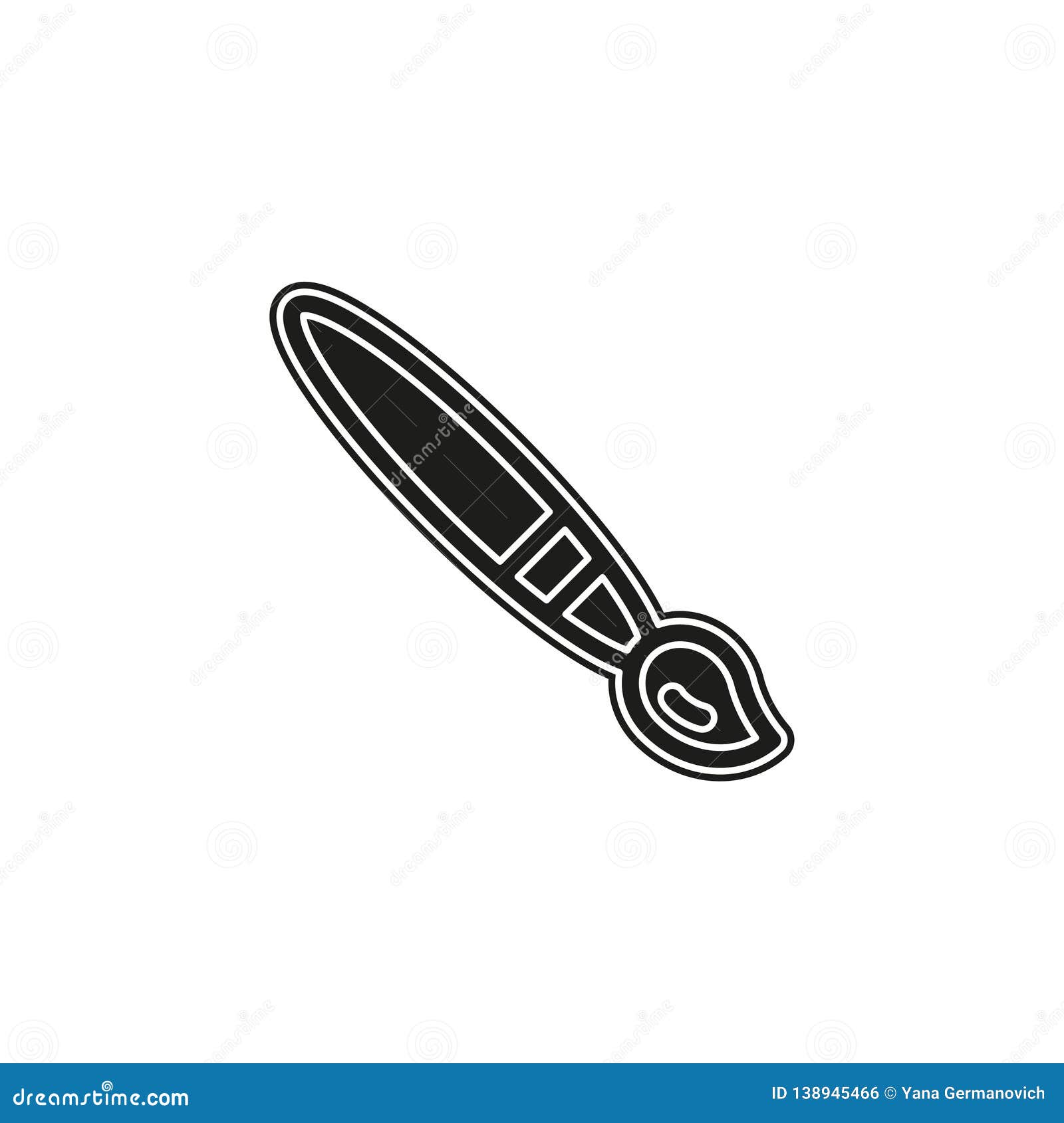 Simple Paint Brush Vector Icon Stock Vector - Illustration of brush ...