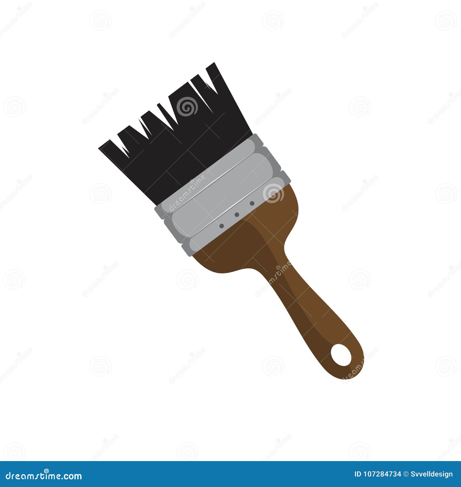 Simple Paintbrush Drawing Object Vector Illustration Graphic Stock ...