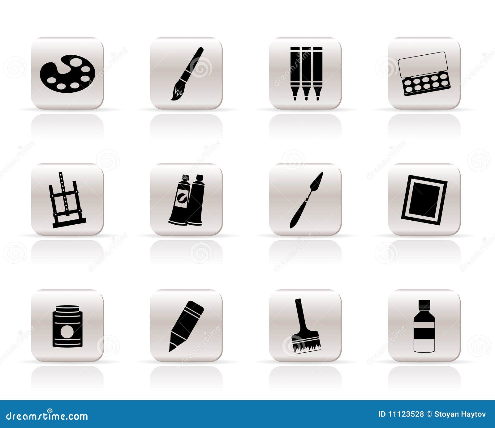 Painter, Drawing And Painting Icons Vector Illustration | CartoonDealer ...