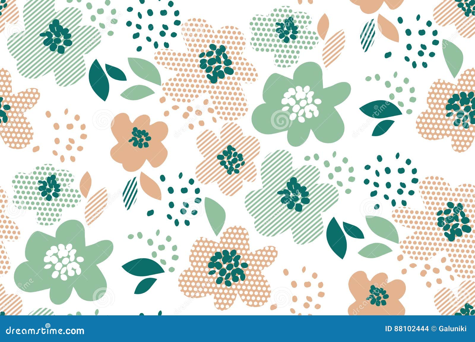 Simple Pale Color Floral Decorative Seamless Pattern Stock Vector ...