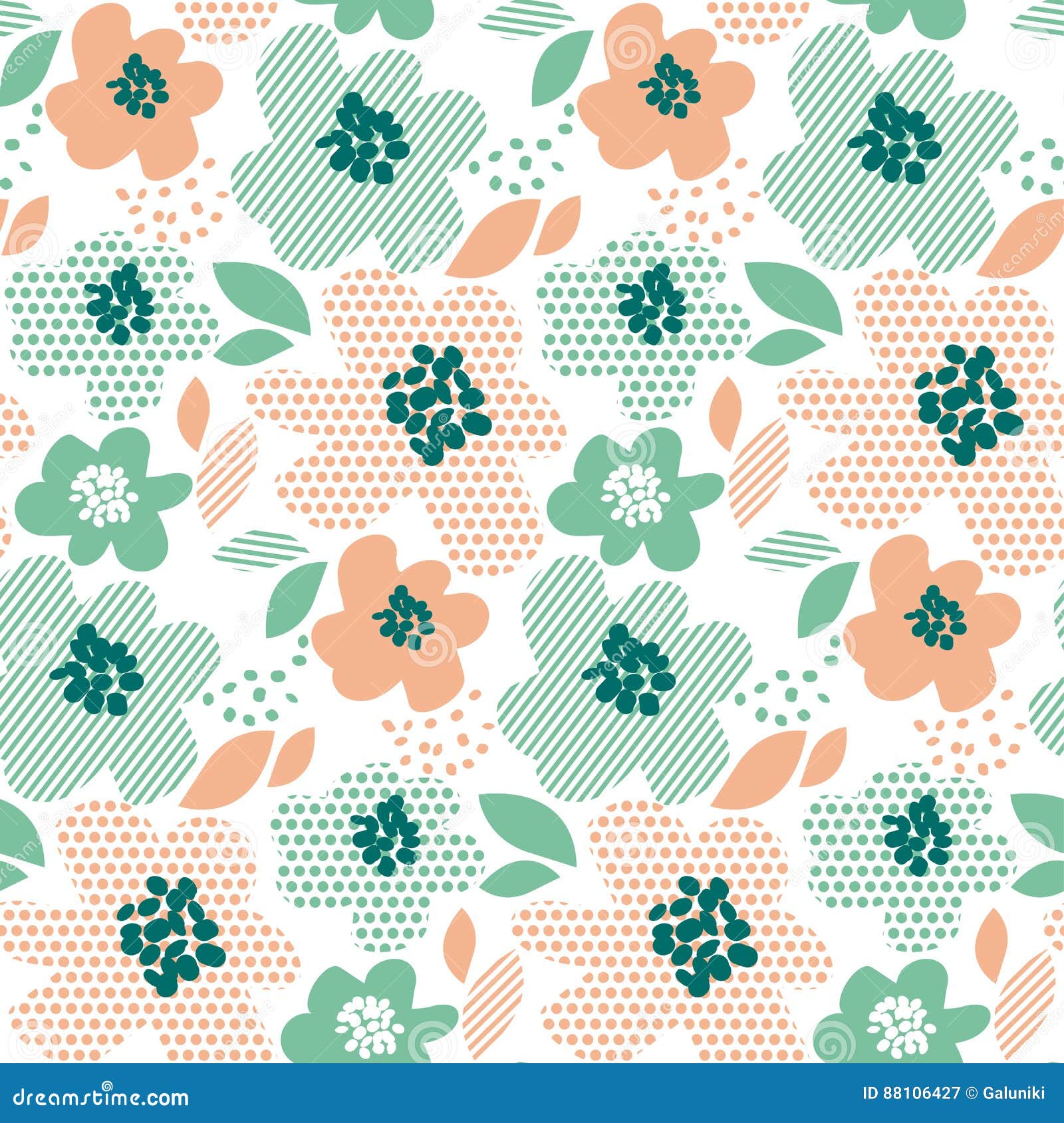 Simple Pale Color Floral Decorative Seamless Pattern Stock Vector ...