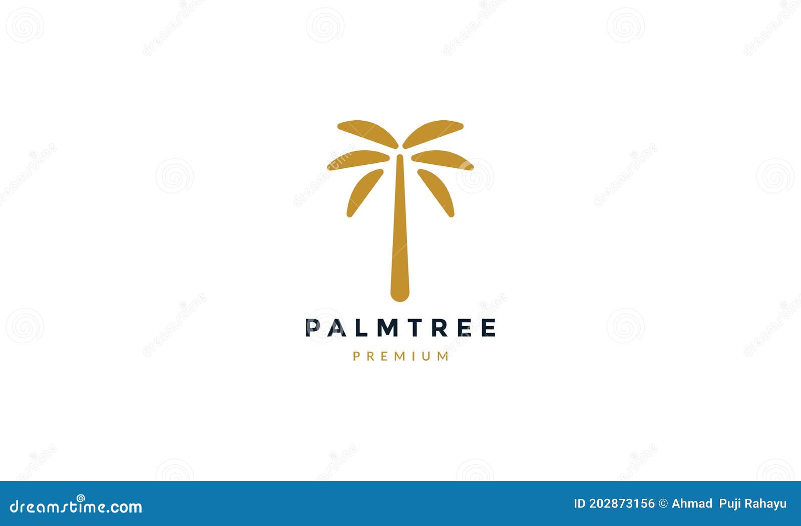 Simple Palm Tree Gold Logo Vector Icon Illustration Design Stock Vector ...