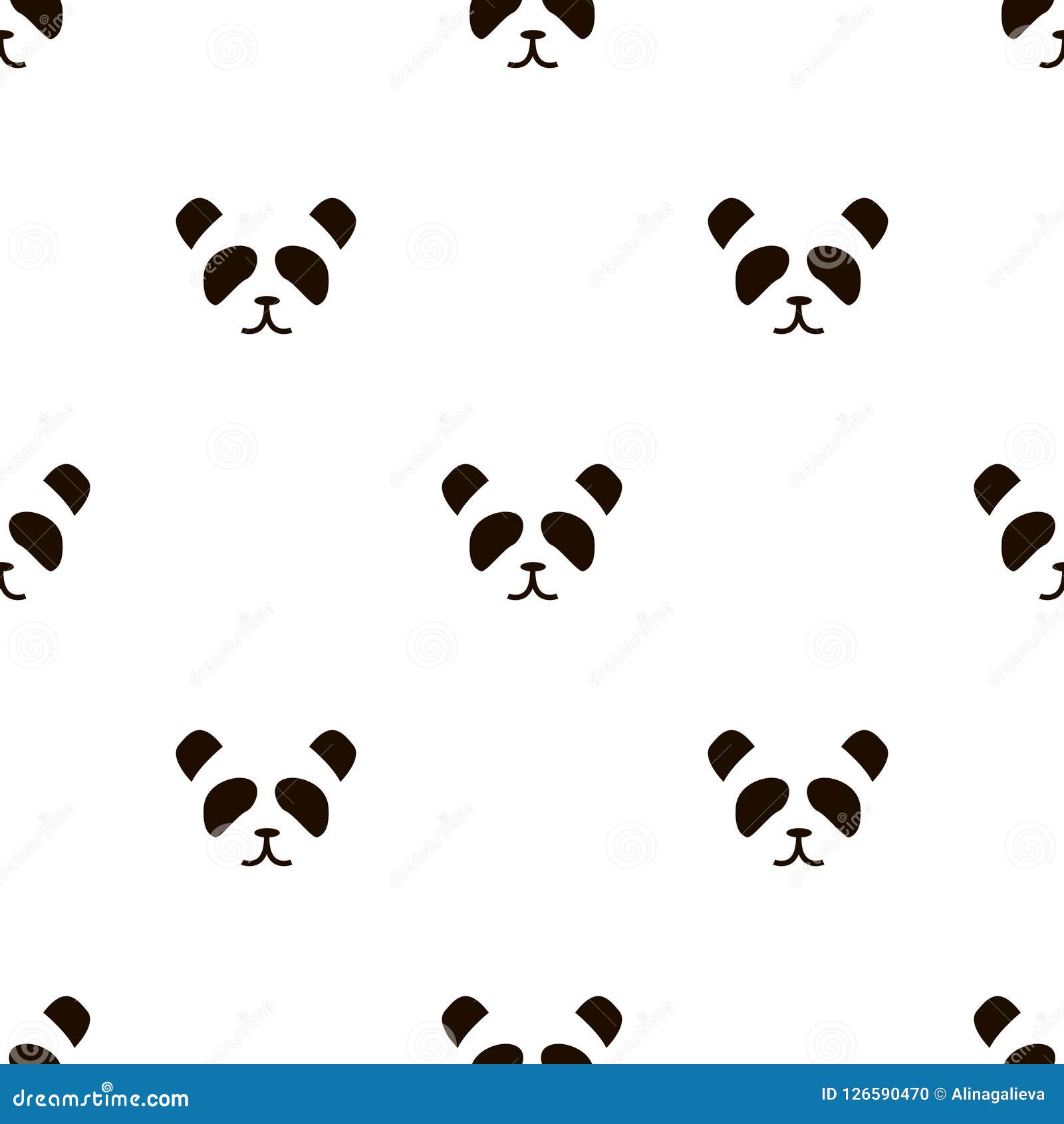 Simple Panda Face Pattern on White Background Stock Vector ...