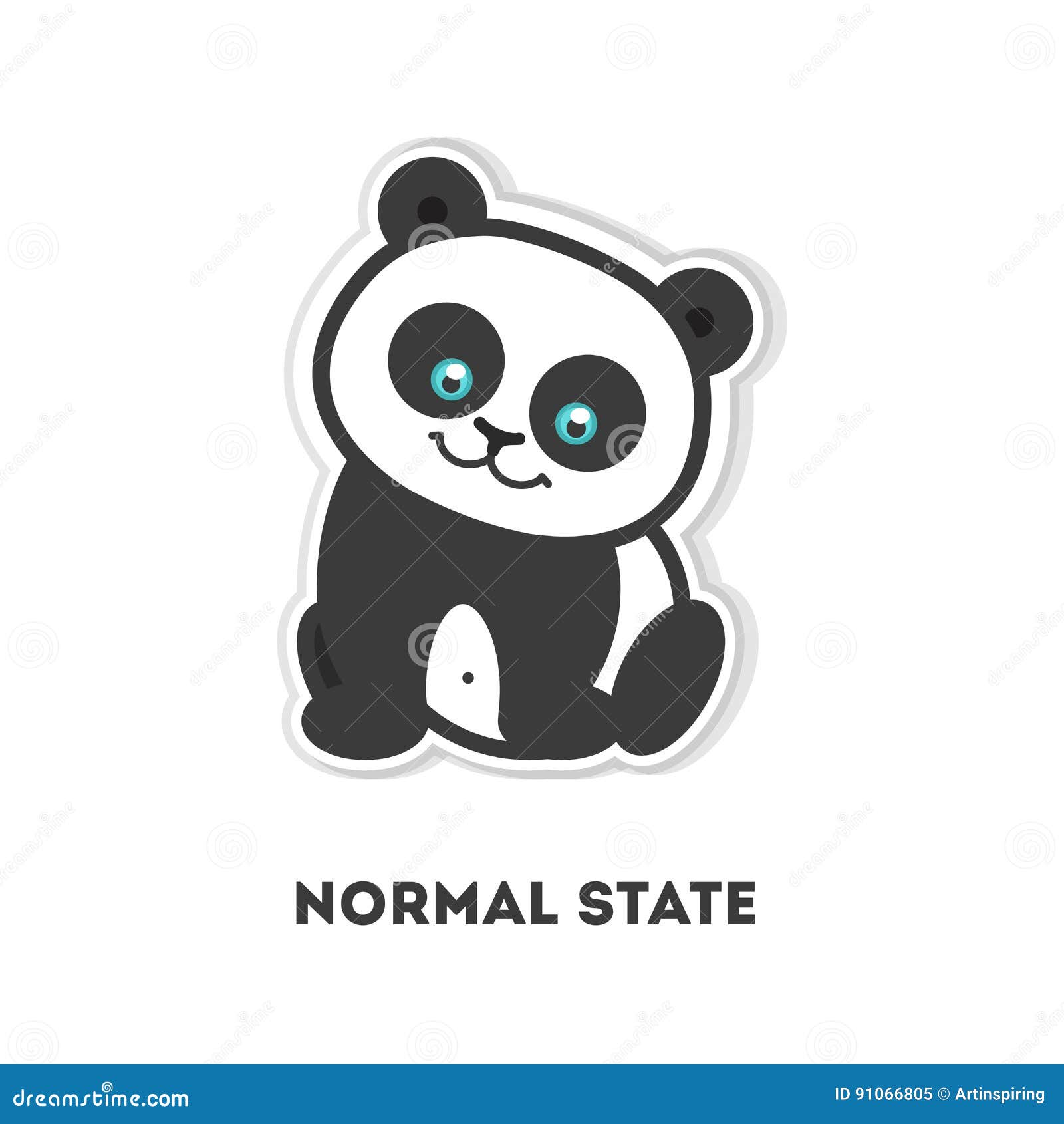 Simple Panda Face Pattern On White Background On Striped Background ...