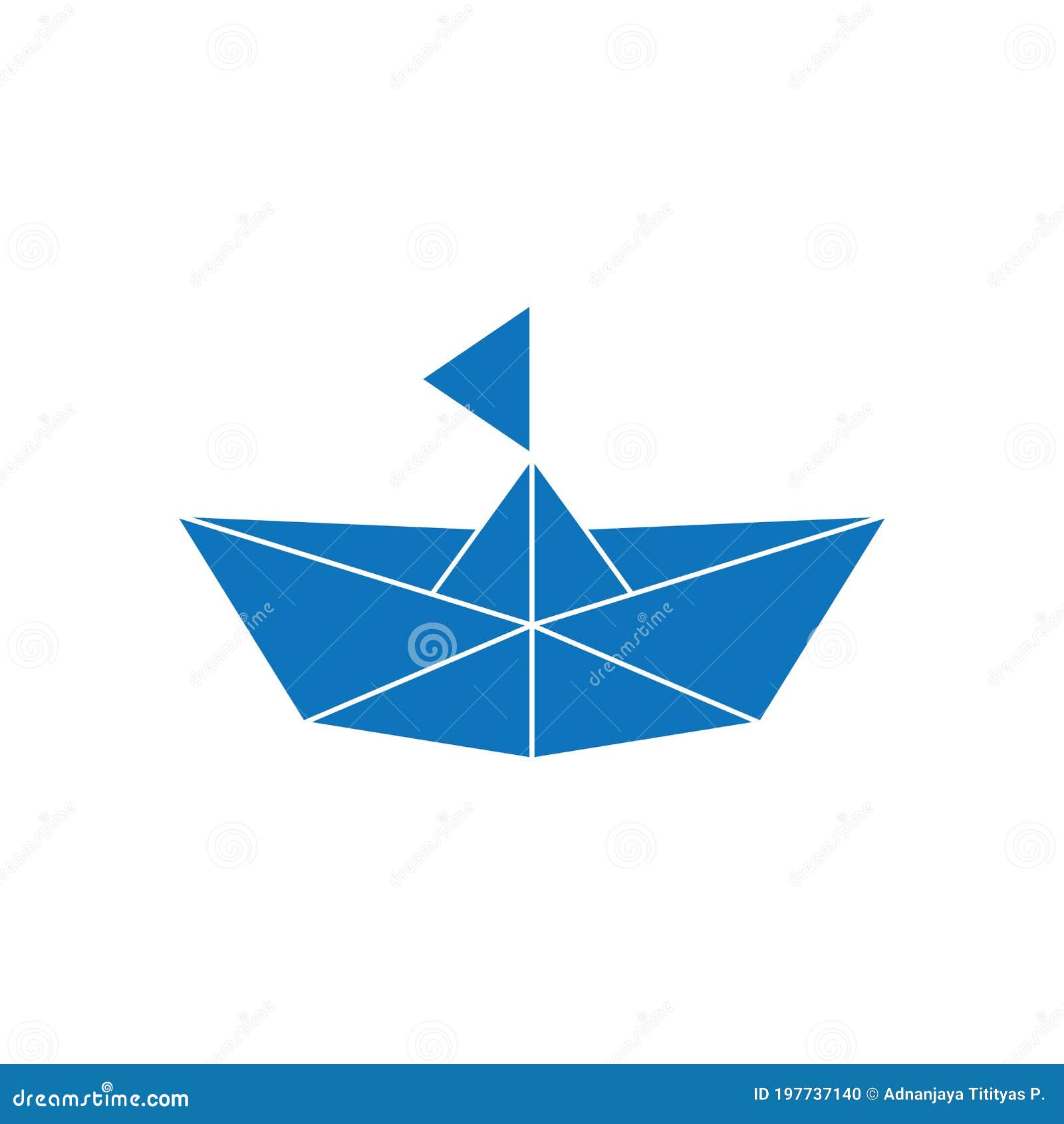 Simple Paper Craft Geometric Ship Boat Symbol Logo Vector Stock Vector ...