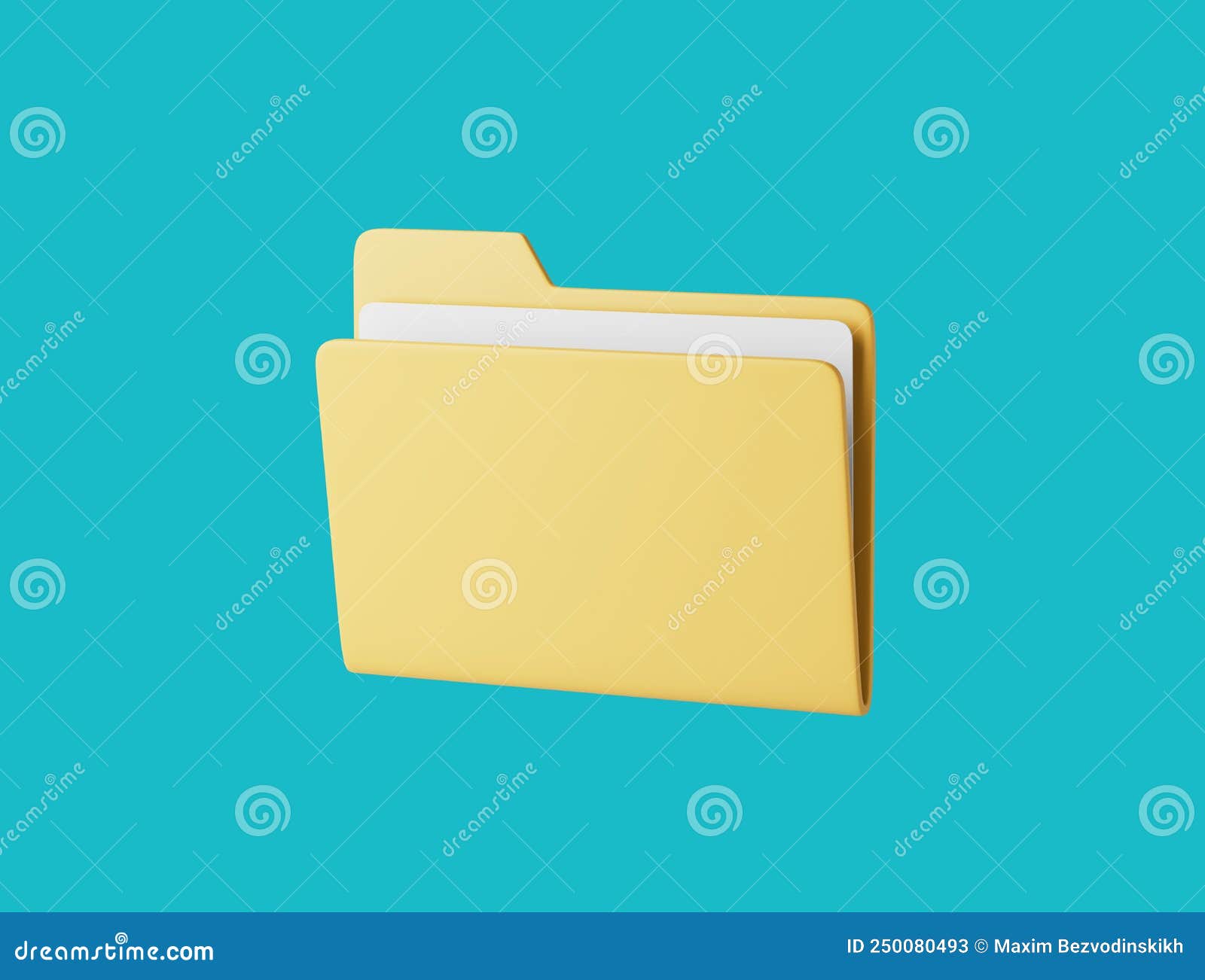 Simple Paper Folder Icon 3d Render Illustration. Stock Illustration ...