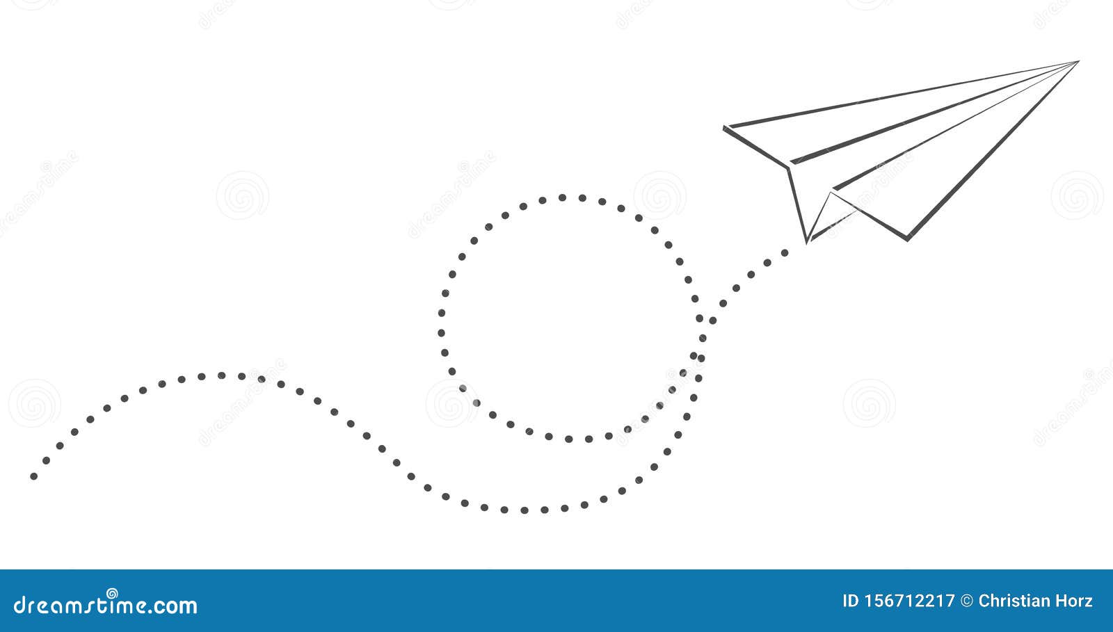 Simple Paper Plane and Spiral Flight Path Stock Vector - Illustration ...