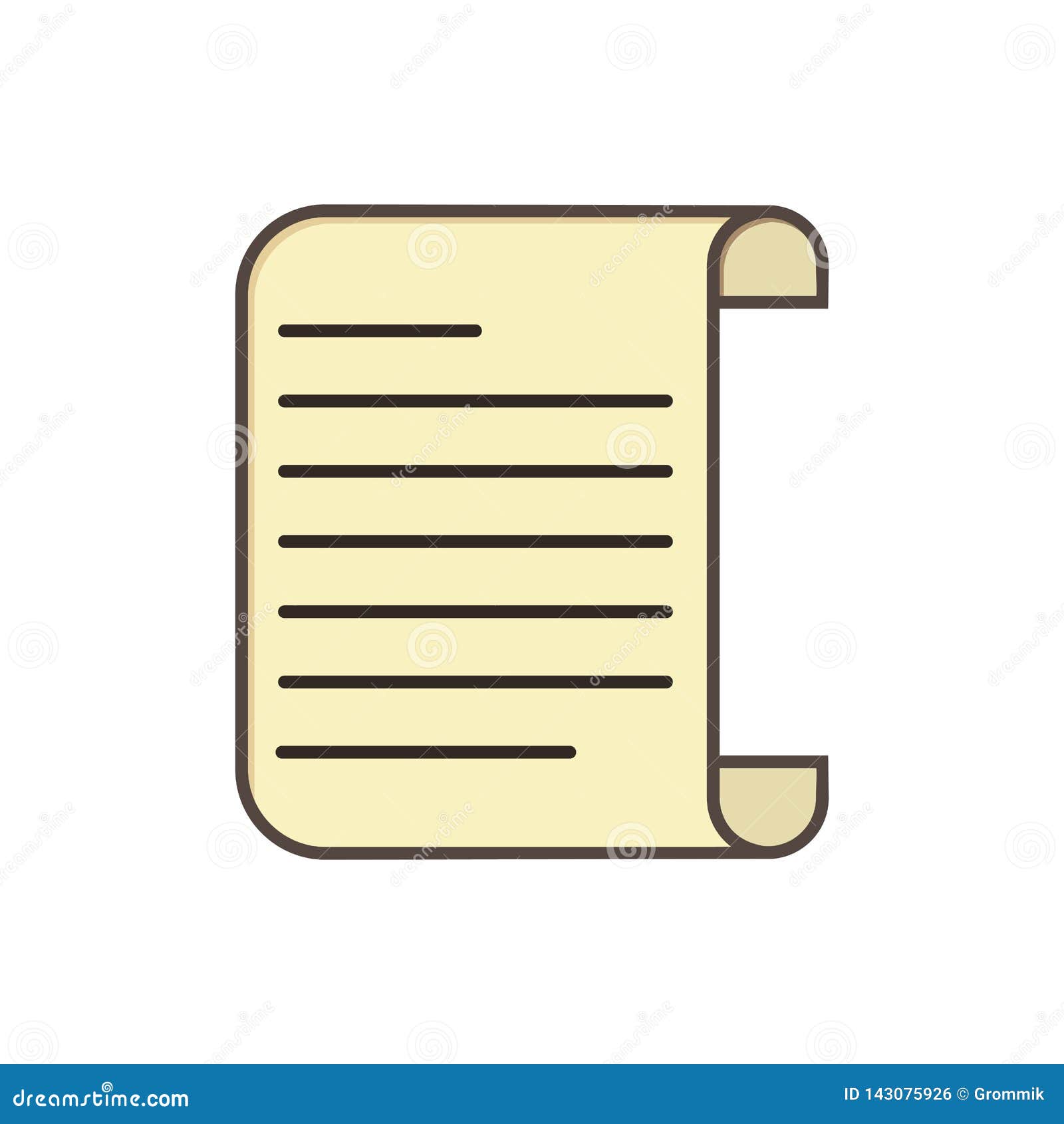 Simple Paper Scroll Icon, Simple Design Stock Vector - Illustration of ...