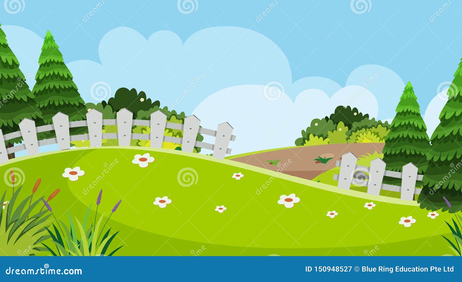 A simple park scene stock vector. Illustration of drawing - 150948527