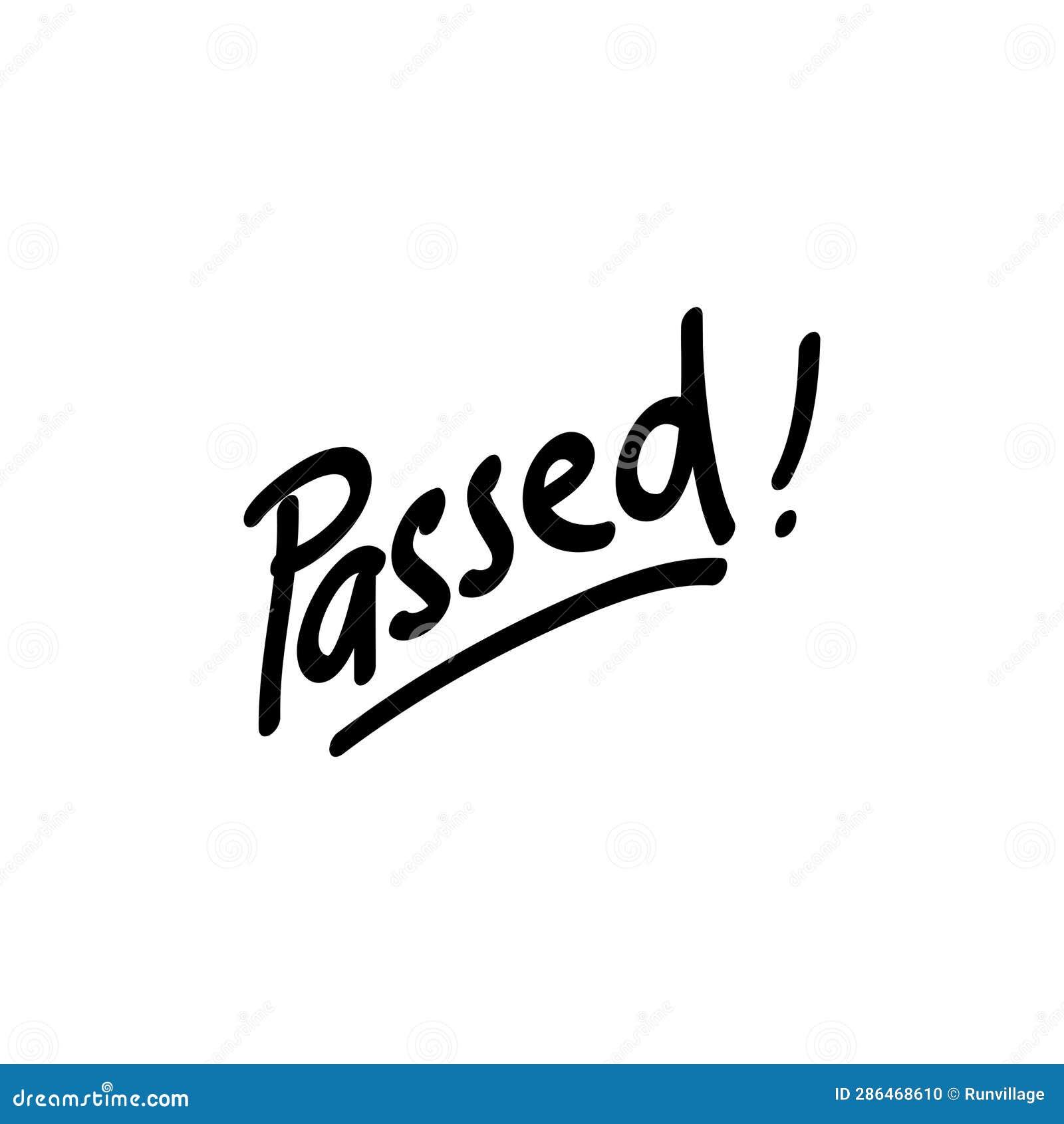 Simple Passed Text on Black and White Color Stock Vector - Illustration ...