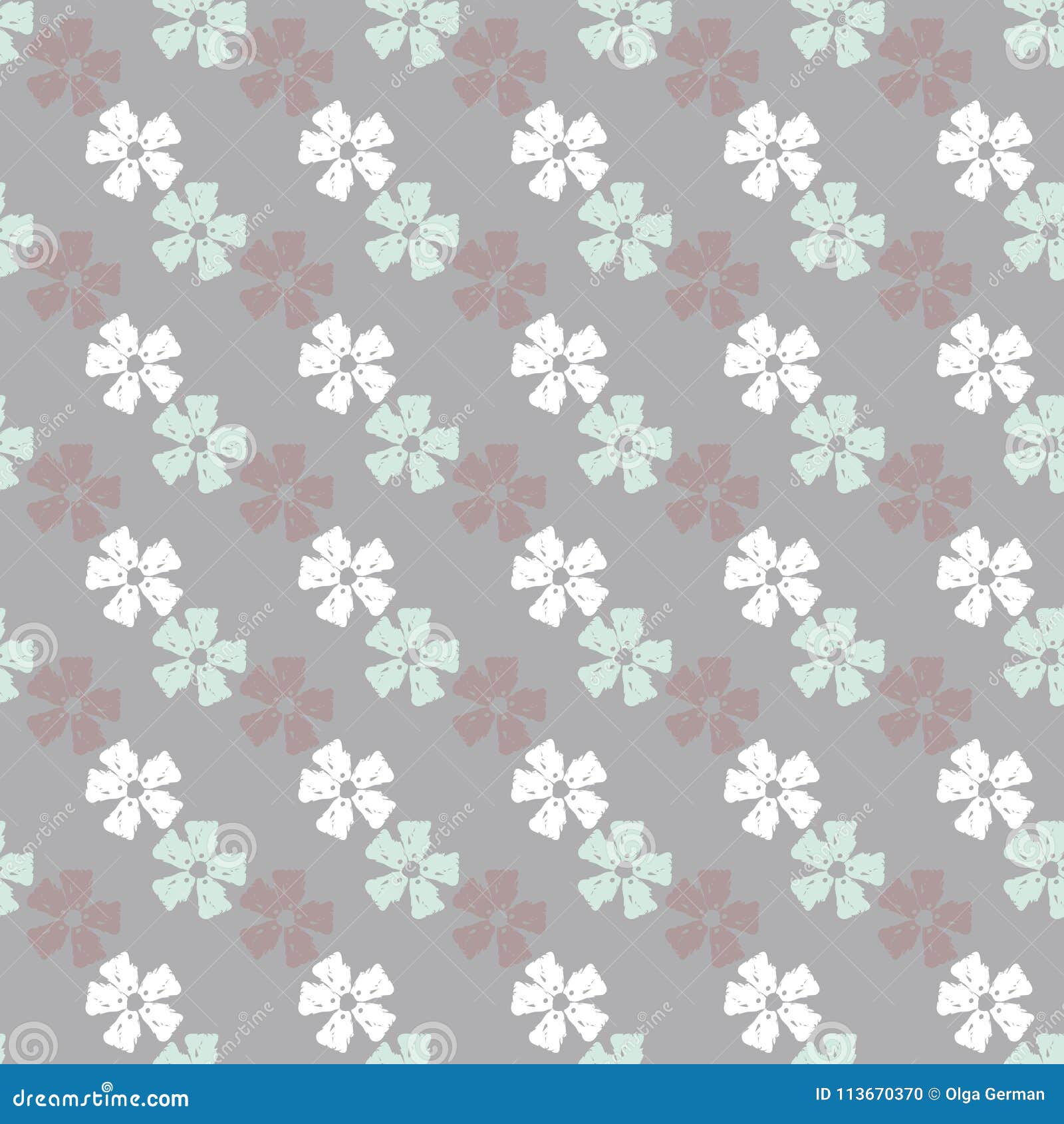 Simple Pastel Color Floral Pattern Vector Seamless Stock Vector ...