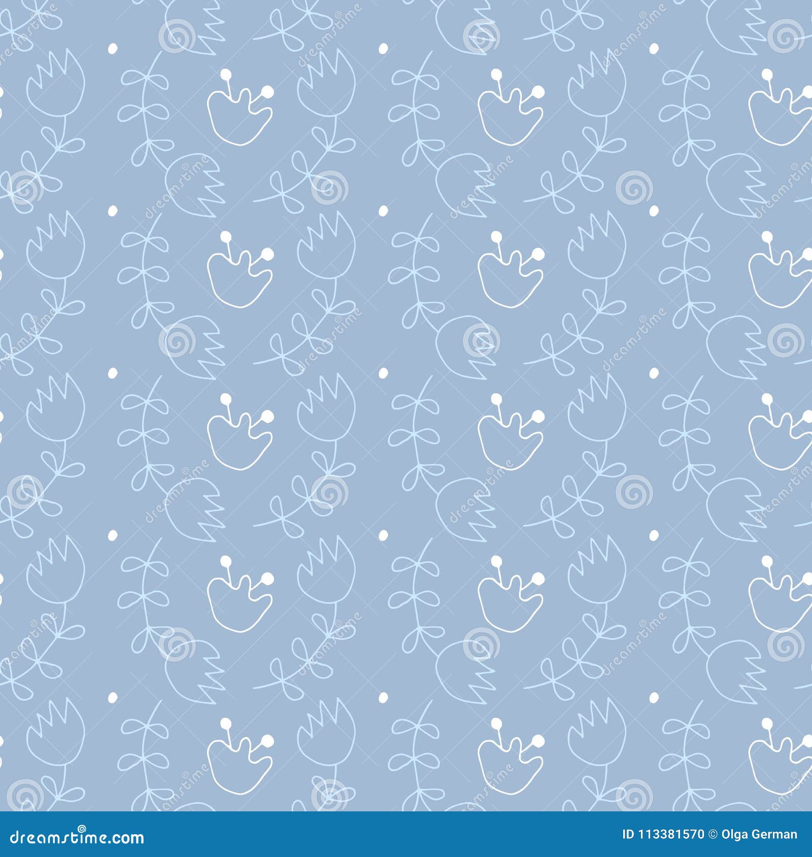 Simple Pastel Floral Pattern Stock Vector - Illustration of card, drawn ...