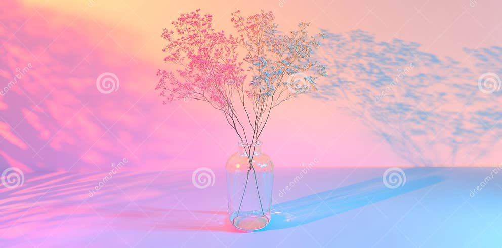 A Simple Pastel Gradient Background Featuring a Stylish Vase with ...