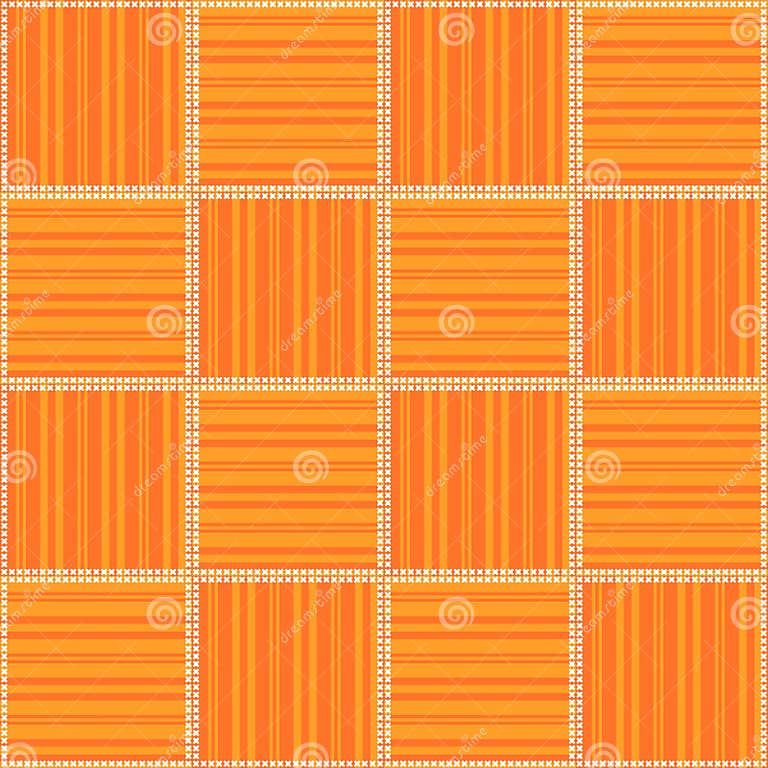 Simple Patchwork Pattern from Orange Square Patches with Horizontal and ...