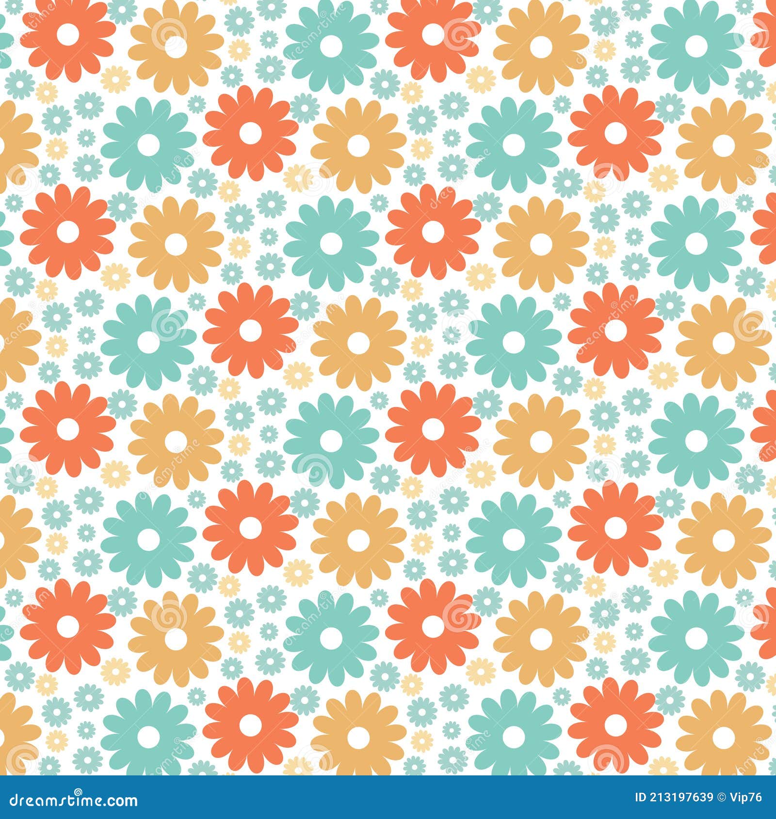 A Simple Pattern with Colorful Flowers. Stock Vector - Illustration of ...
