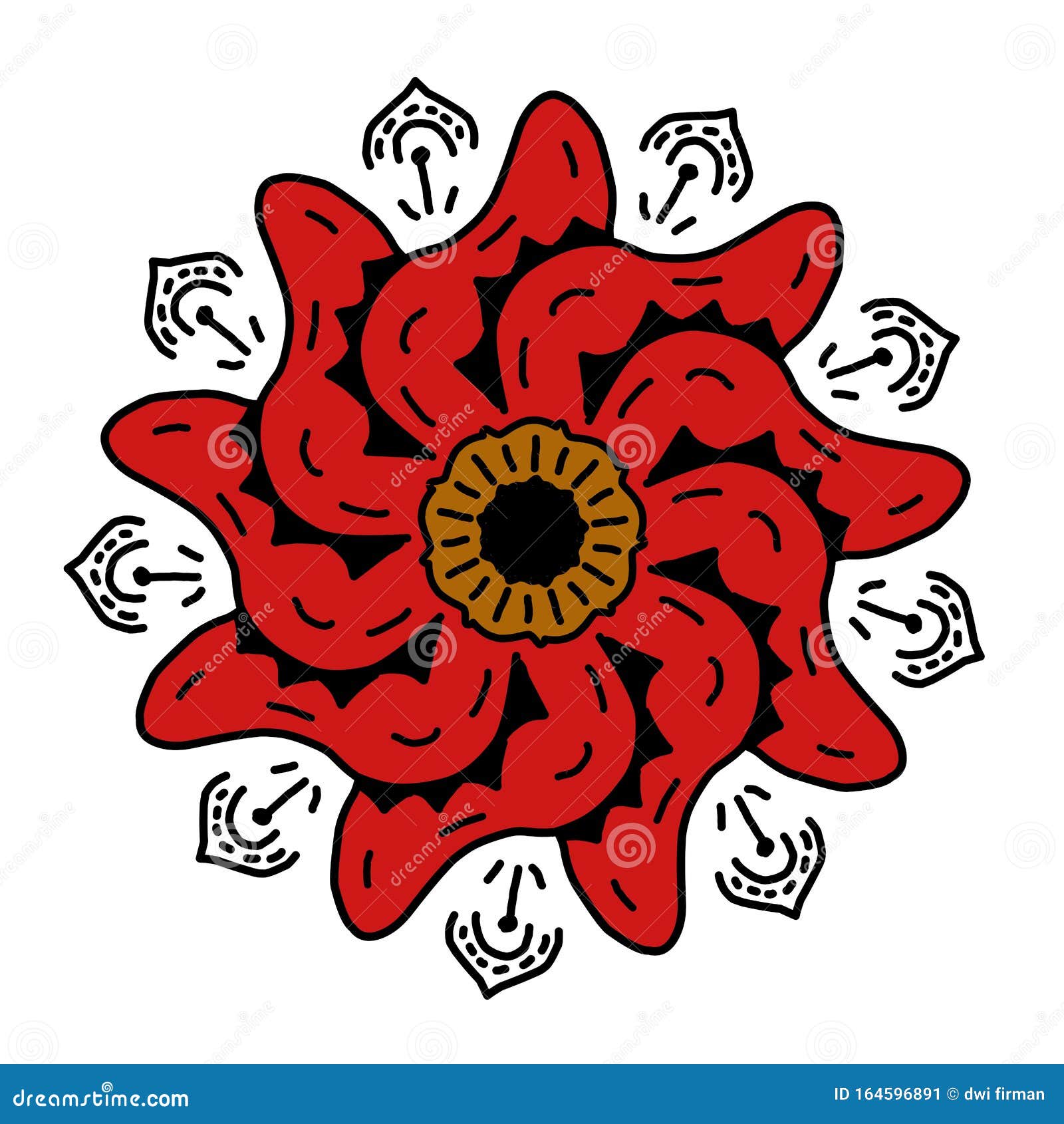 Simple Pattern Modern with Outline and Red Stock Illustration ...