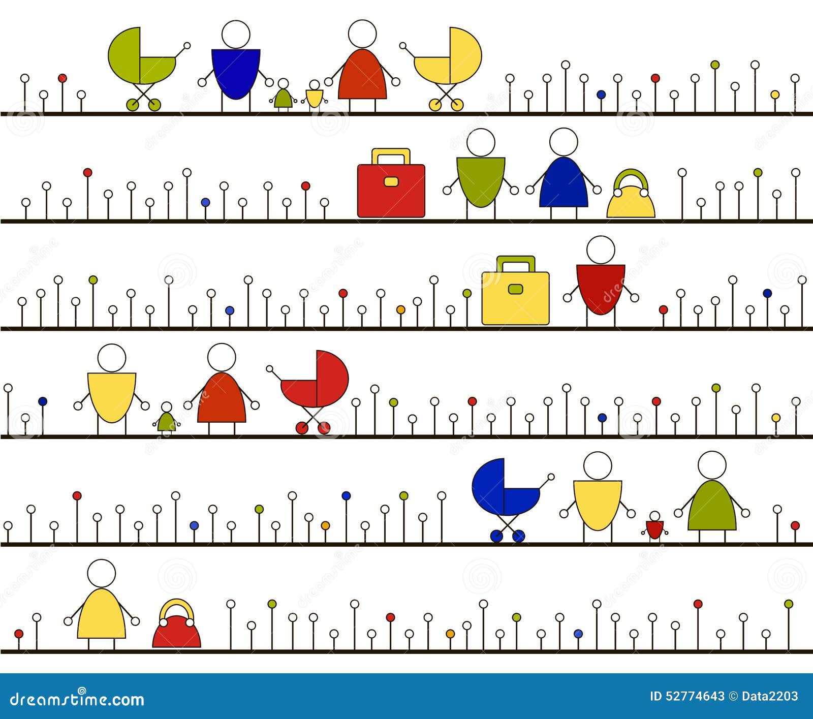 Simple pattern with people stock vector. Illustration of single - 52774643