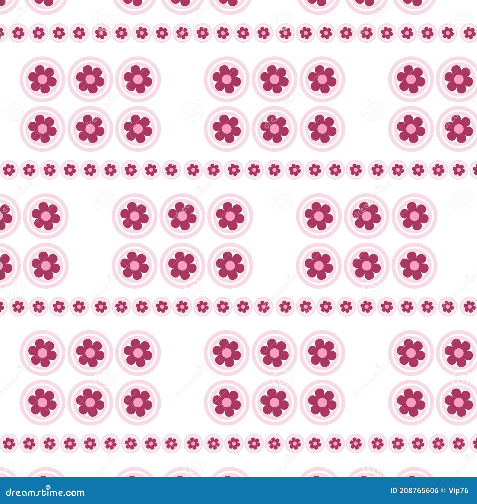 A Simple Pattern with Pink Flowers. Stock Vector - Illustration of pink ...