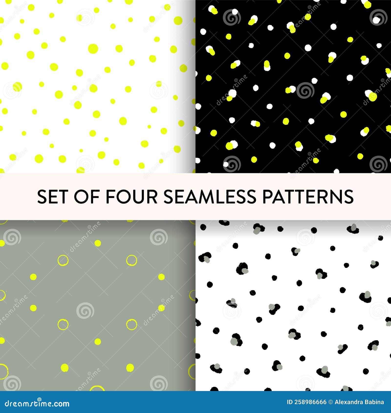 Simple Pattern Set with Dots, Drops, Circles. Stock Vector ...