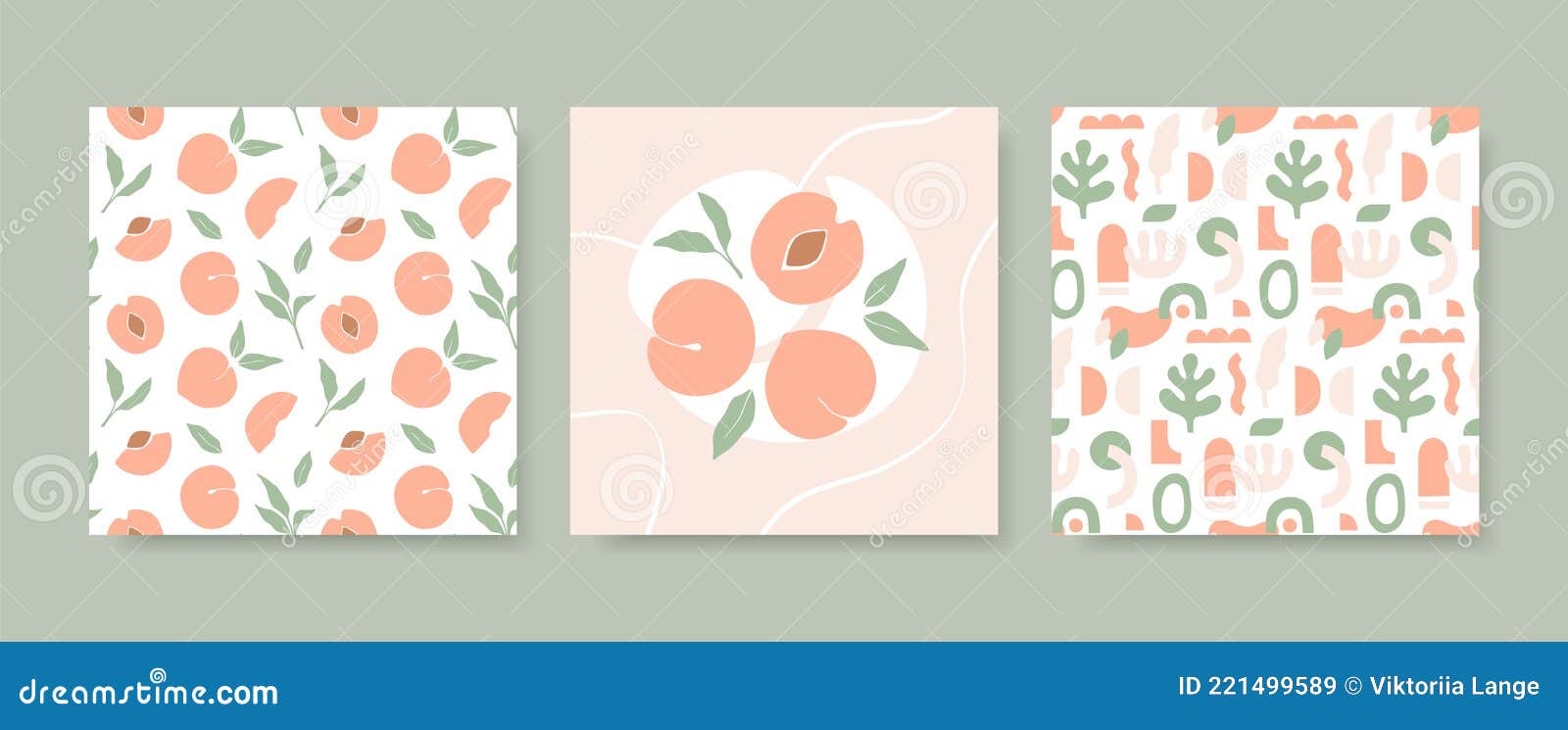 Simple Peach Seamless Pattern. Vector Collection. Stock Vector ...