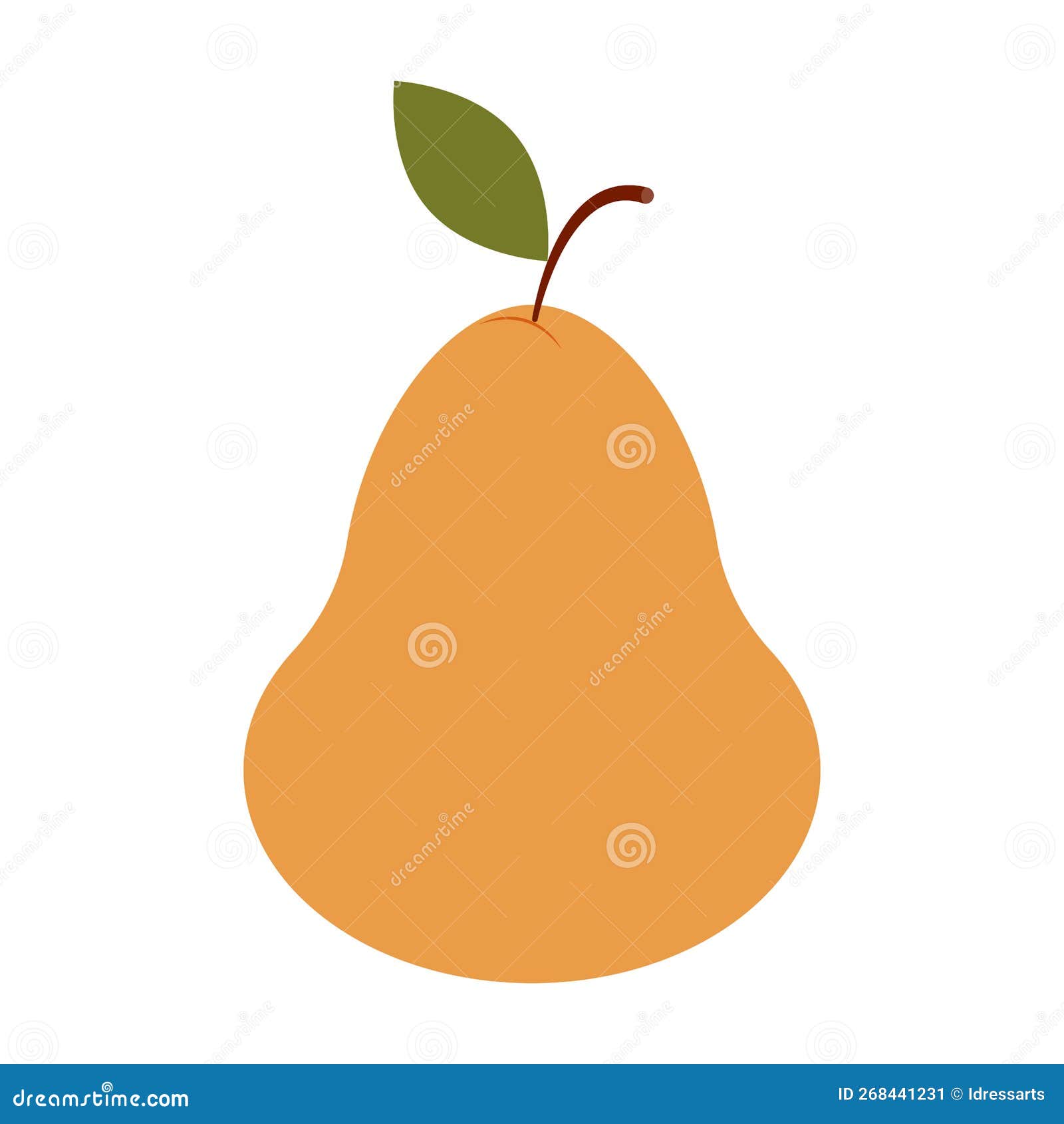 Simple Pear in Flat Design, Fruit Icon Stock Vector - Illustration of flat, icon: 268441231
