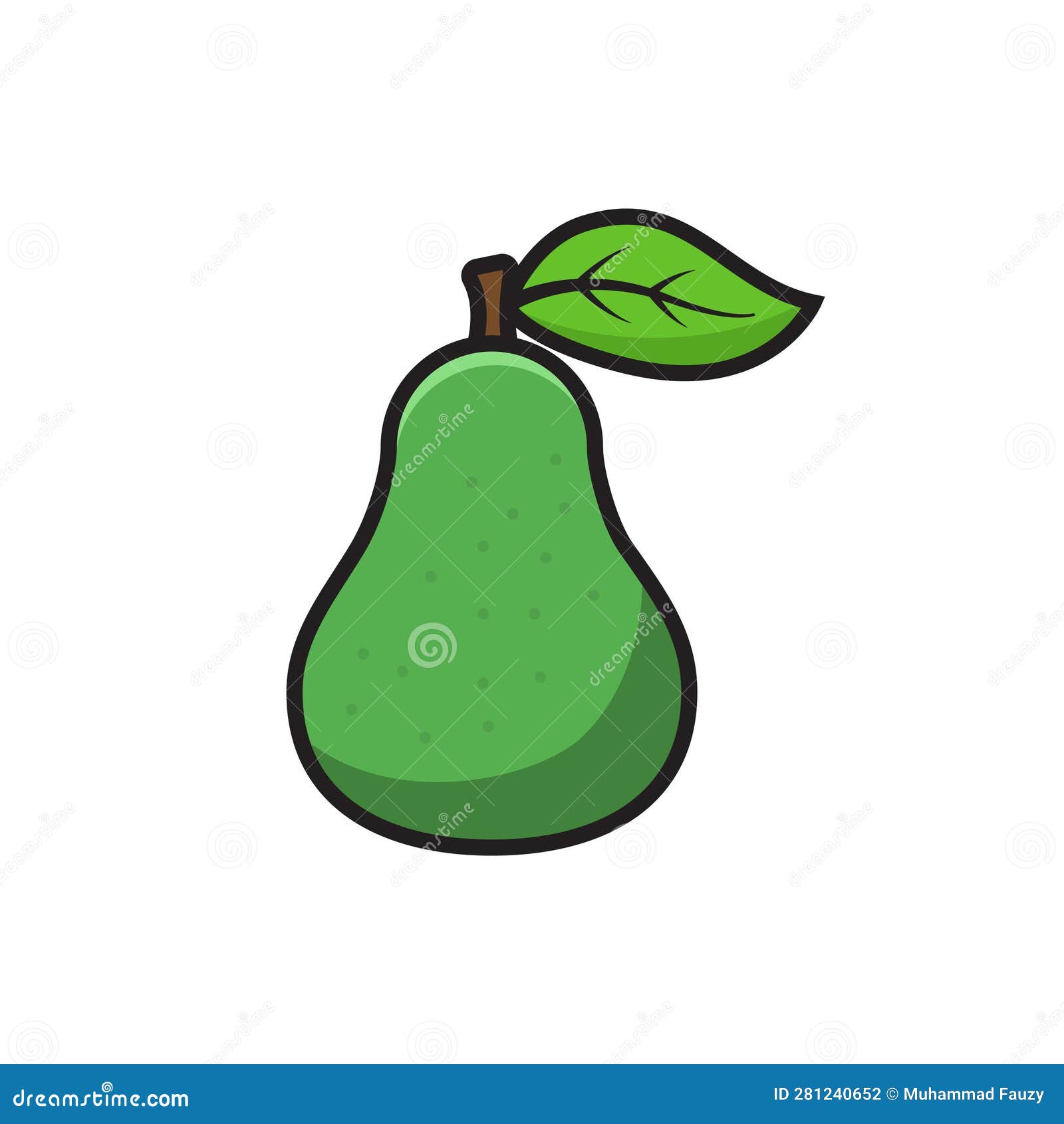 Simple Pear Vector Isolated on White Background Stock Vector ...