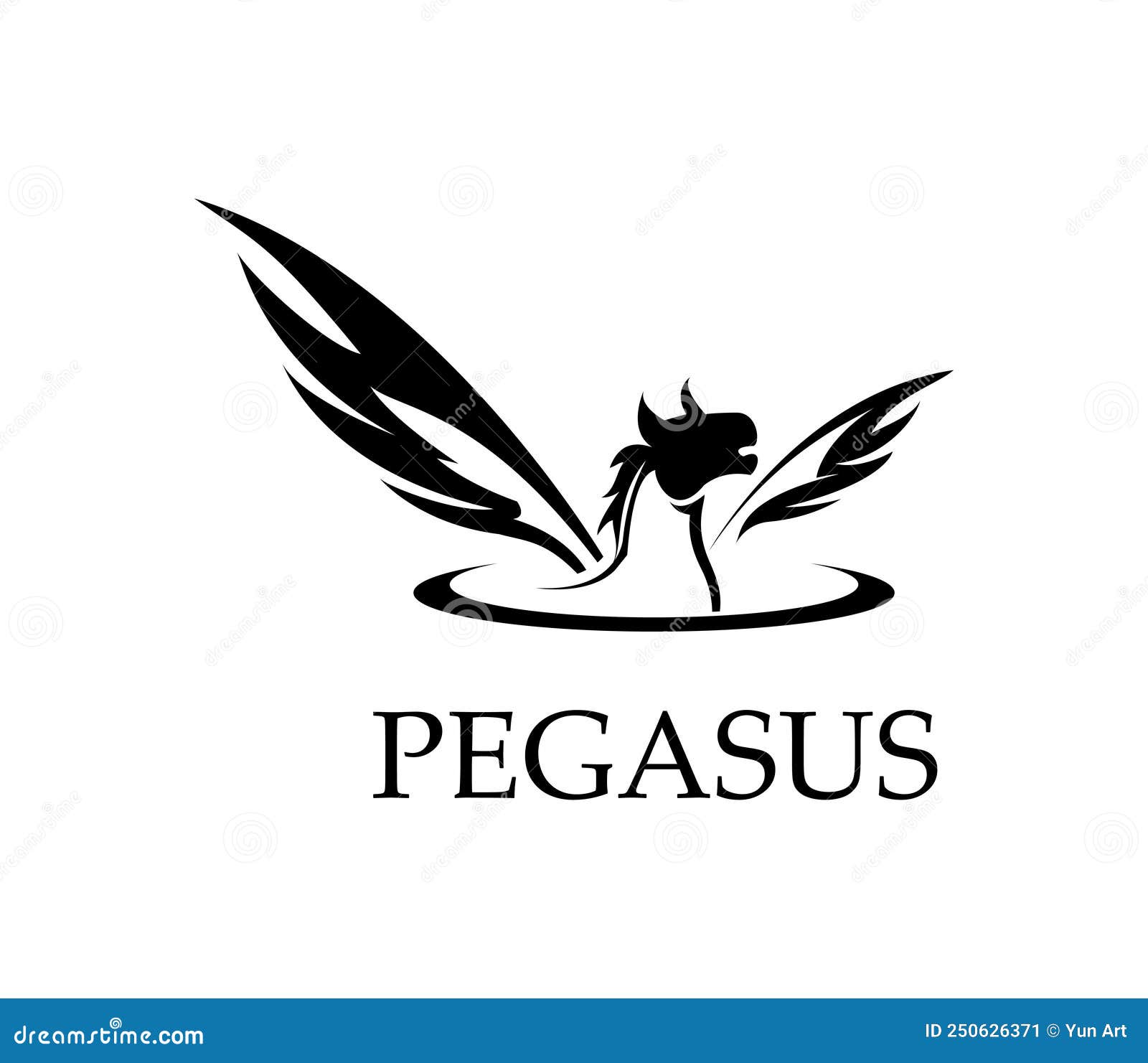 Simple Pegasus Logo Vector Design Stock Illustration - Illustration of ...