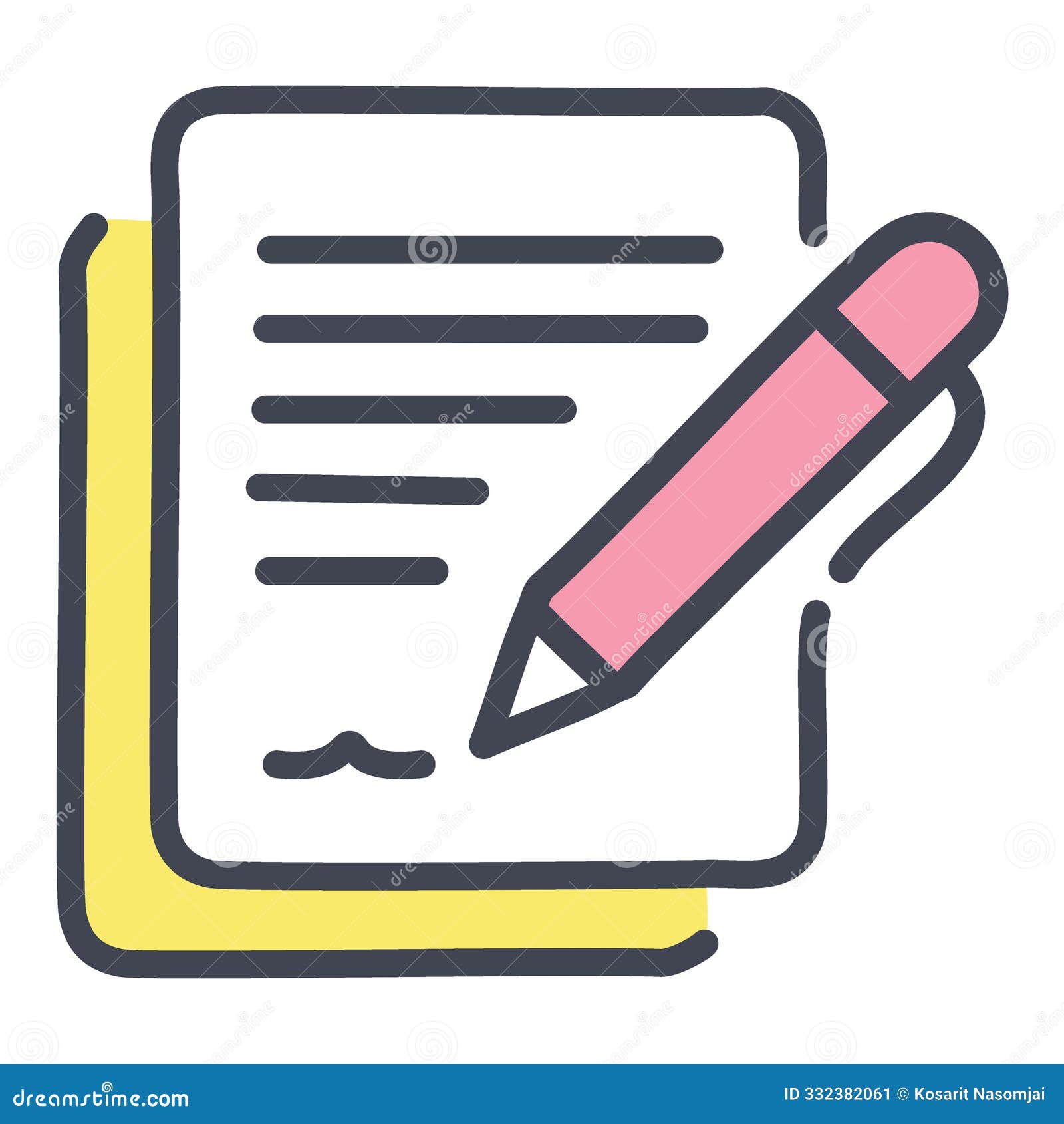 Simple Pen and Paper Icon Illustration. this Simple and Modern ...