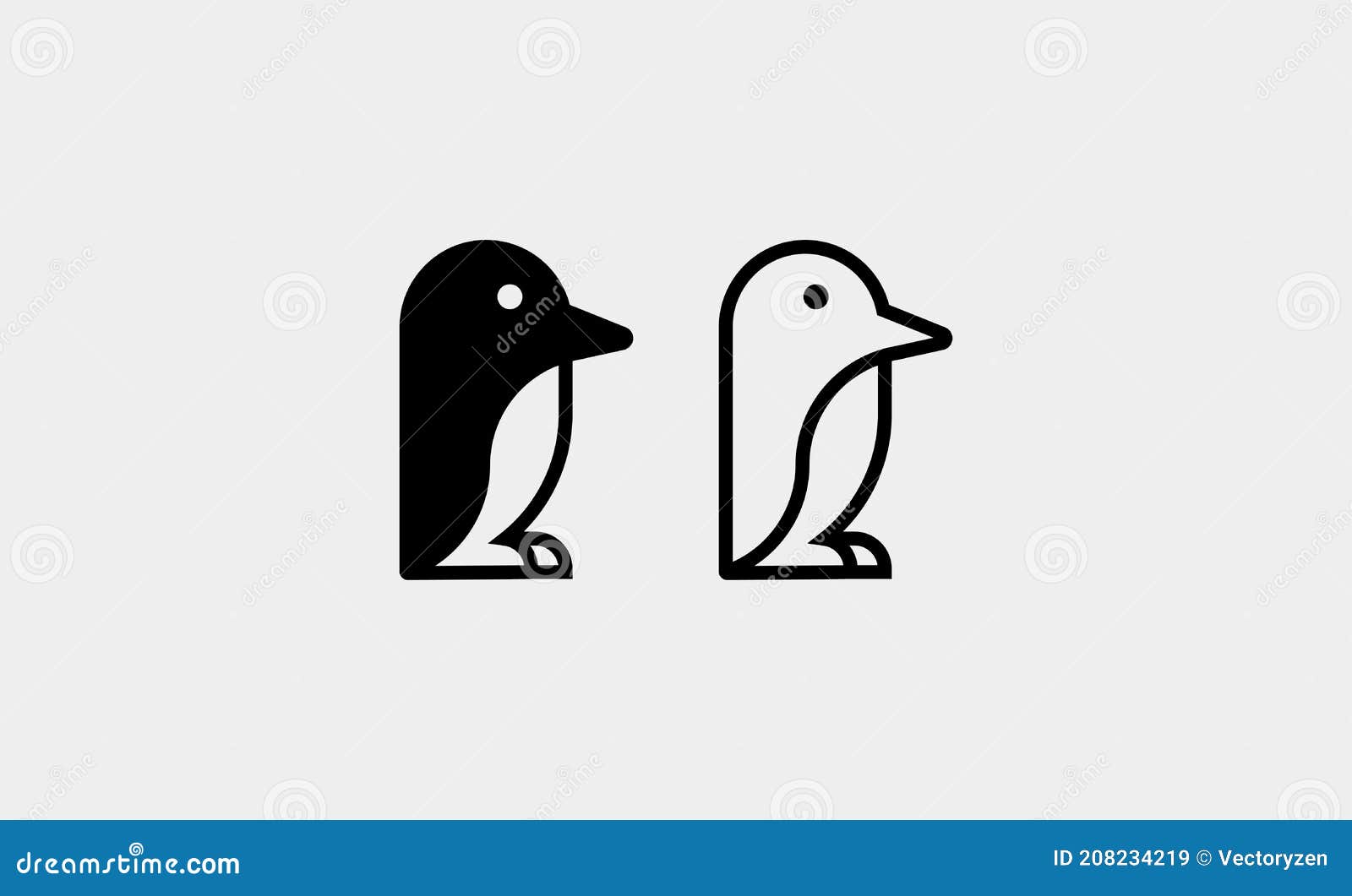 Simple Penguin Clipart Icon Vector Design Illustration Stock Vector ...
