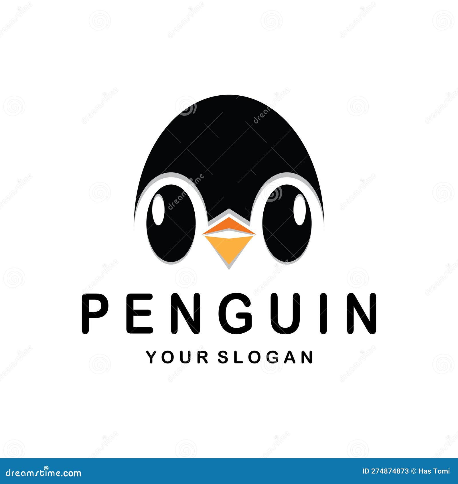 Simple Penguin Logo Design Template Illustration Stock Vector ...