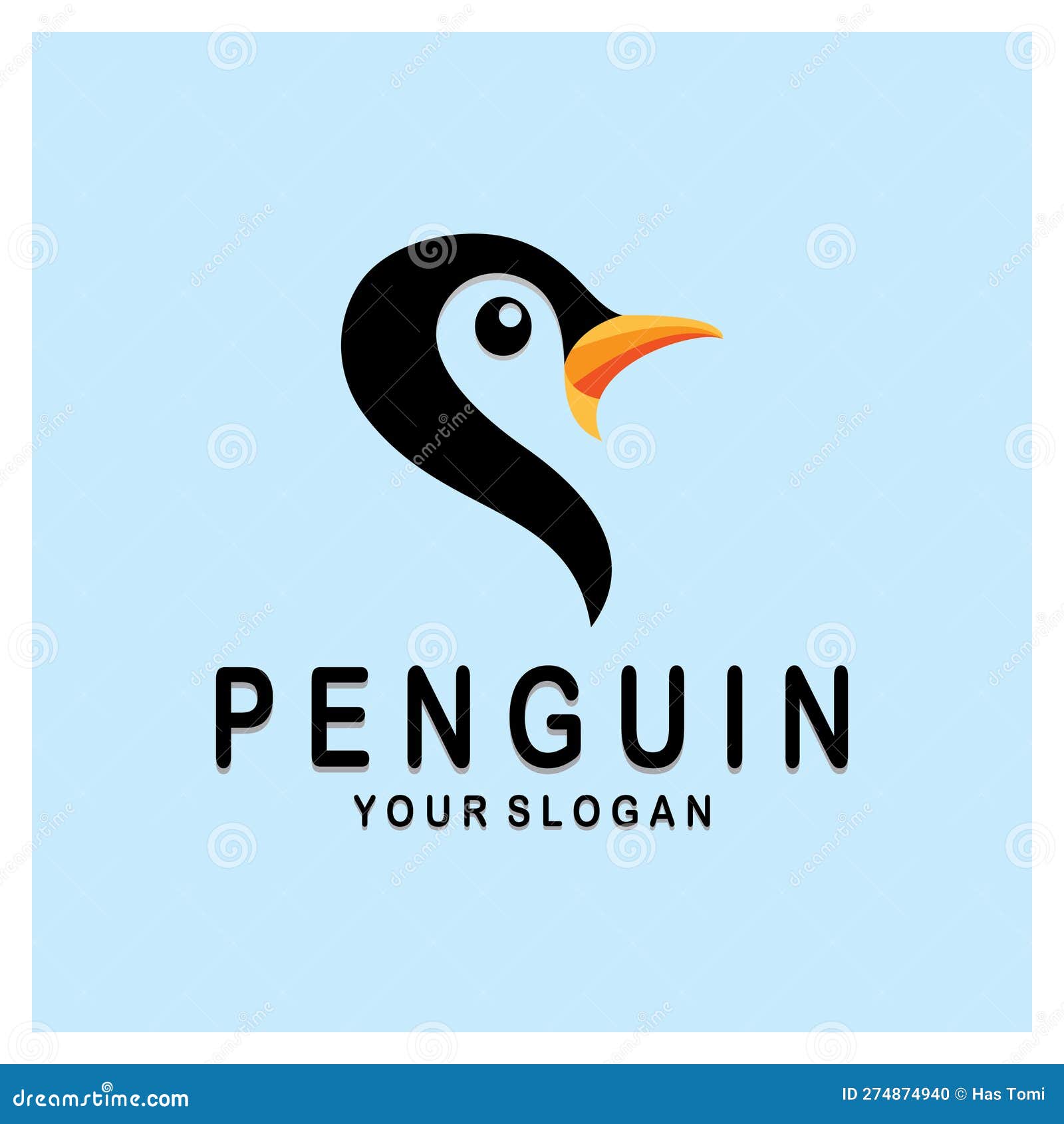 Simple Penguin Logo Design Template Illustration Stock Vector ...