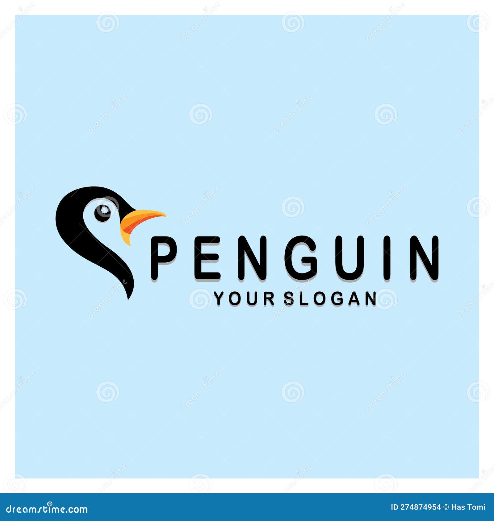 Simple Penguin Logo Design Template Illustration Stock Vector ...