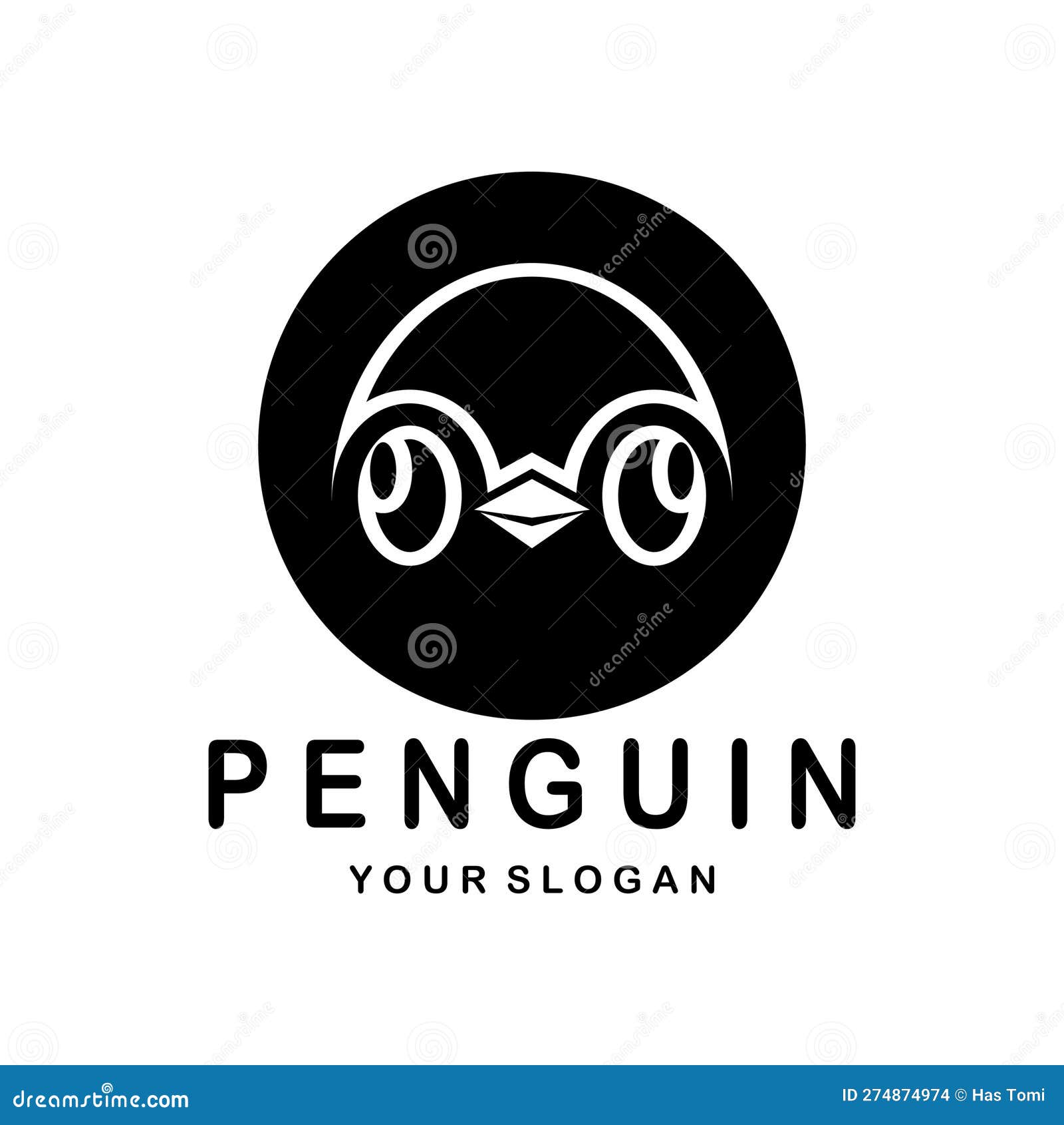 Simple Penguin Logo Design Template Illustration Stock Vector ...