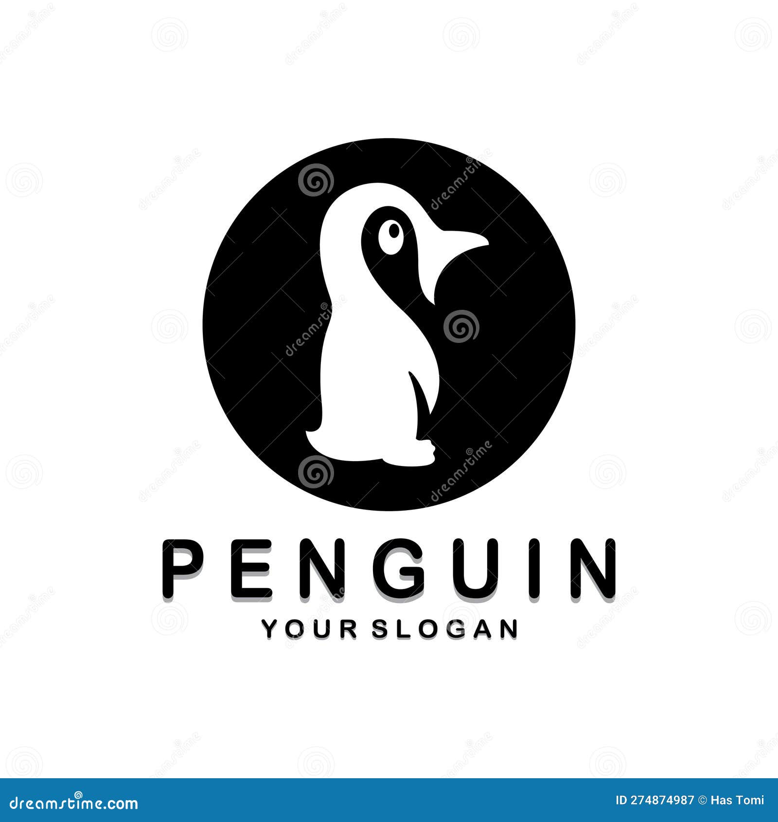 Simple Penguin Logo Design Template Illustration Stock Vector ...