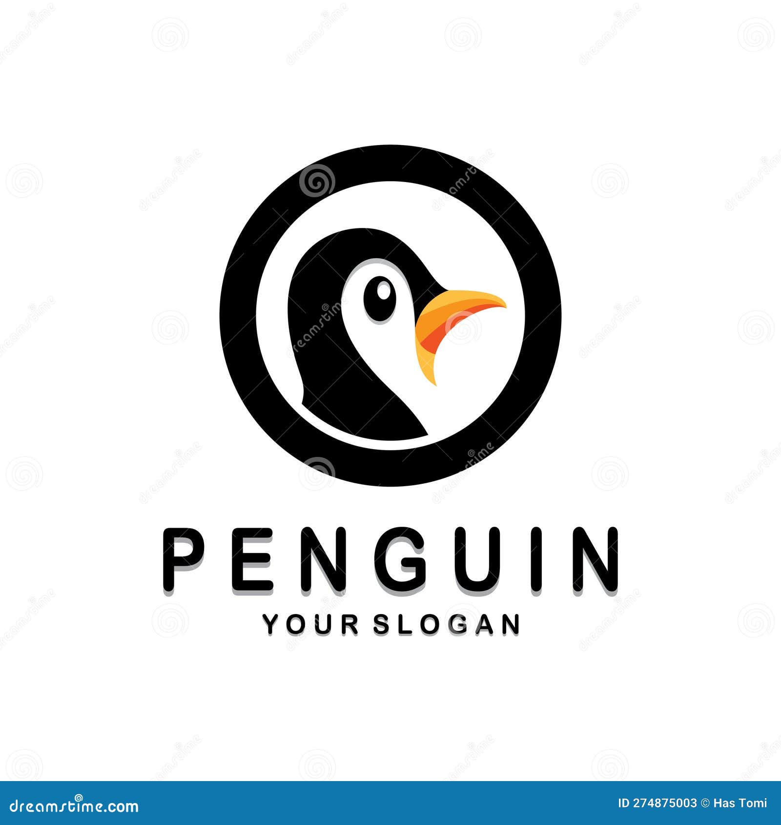 Simple Penguin Logo Design Template Illustration Stock Vector ...