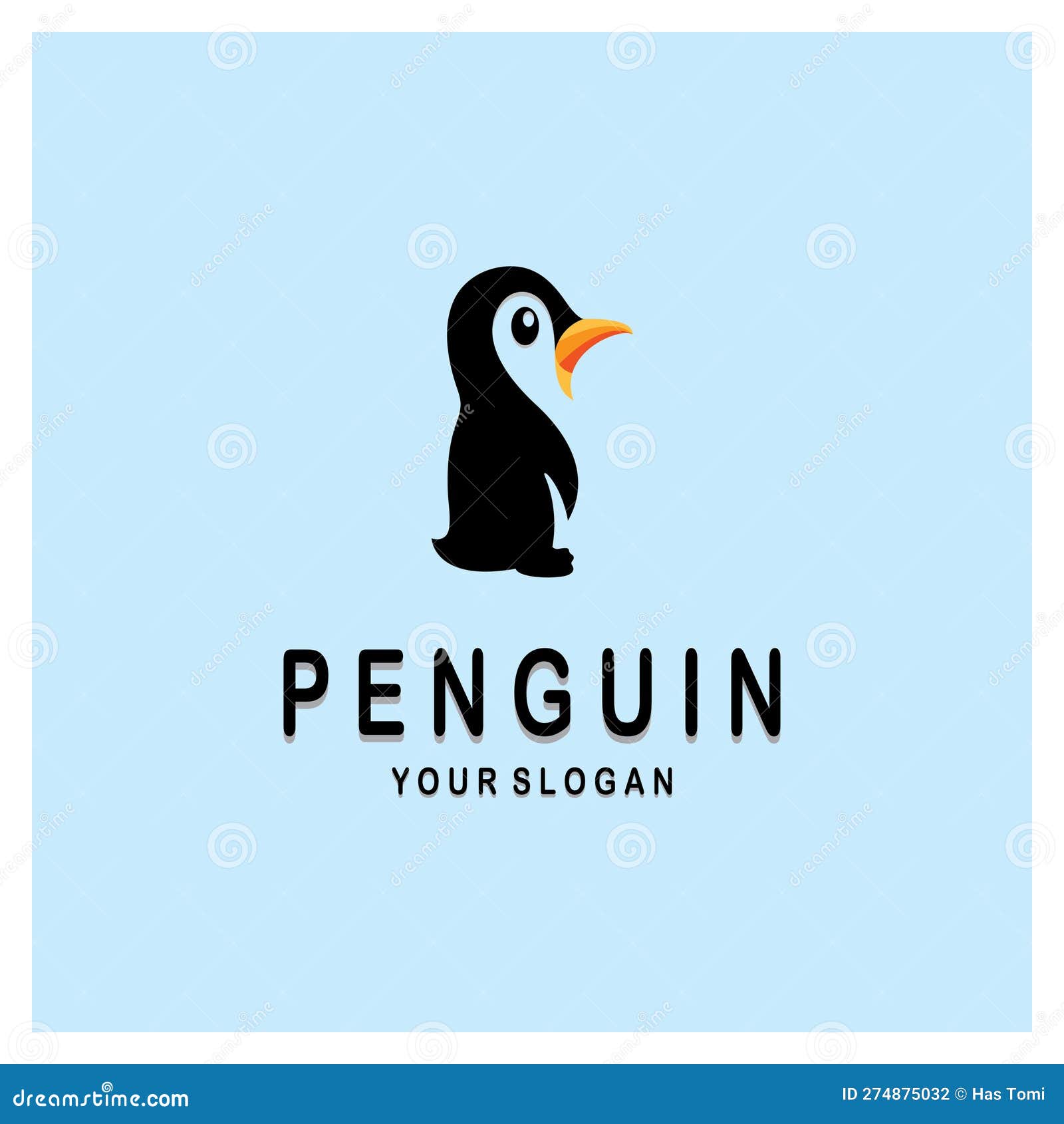 Simple Penguin Logo Design Template Illustration Stock Vector ...