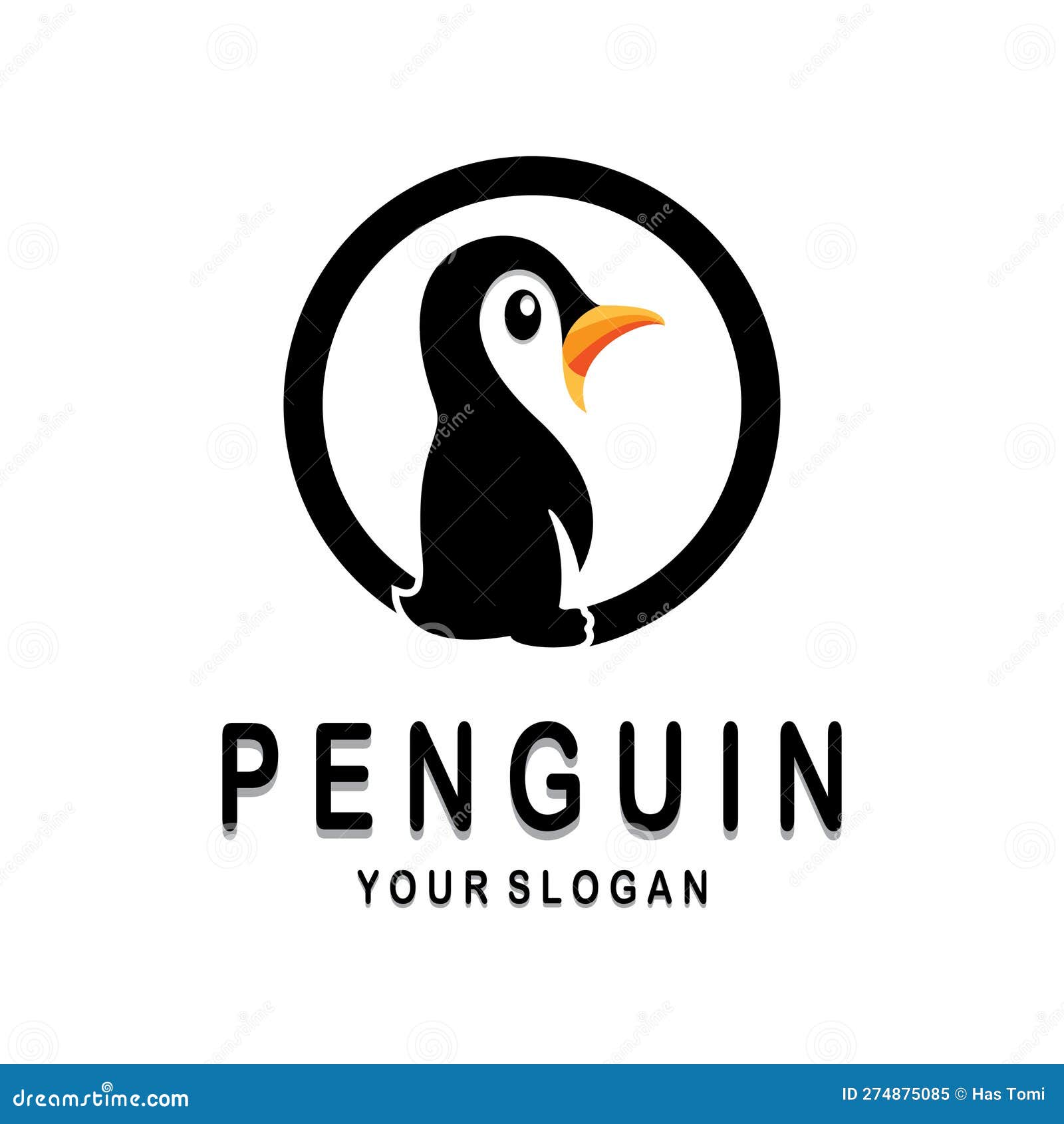Simple Penguin Logo Design Template Illustration Stock Vector ...