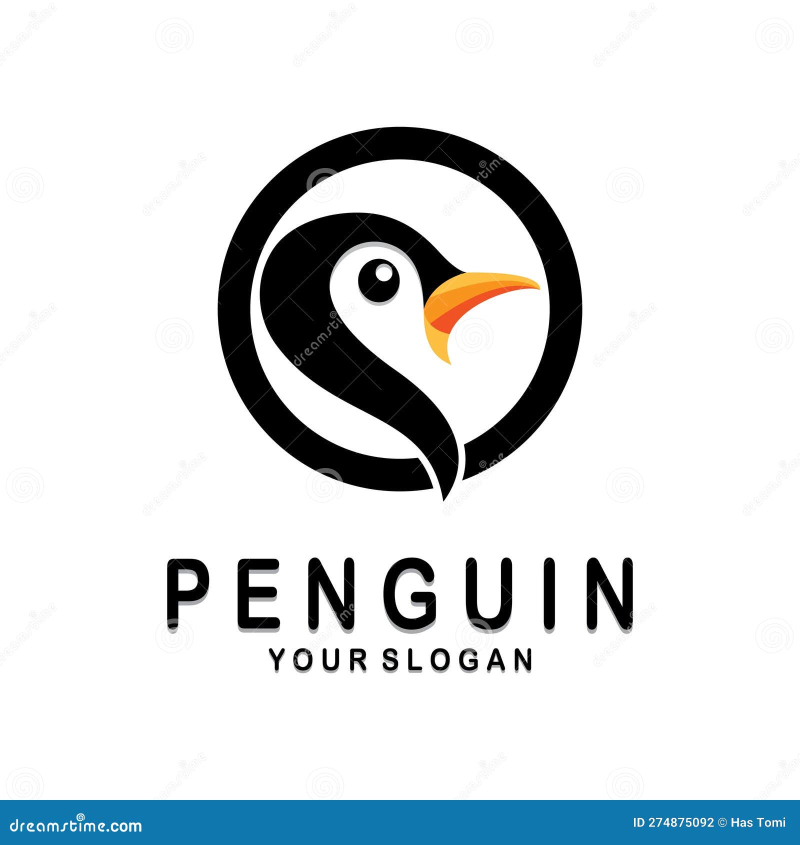 Simple Penguin Logo Design Template Illustration Stock Vector ...
