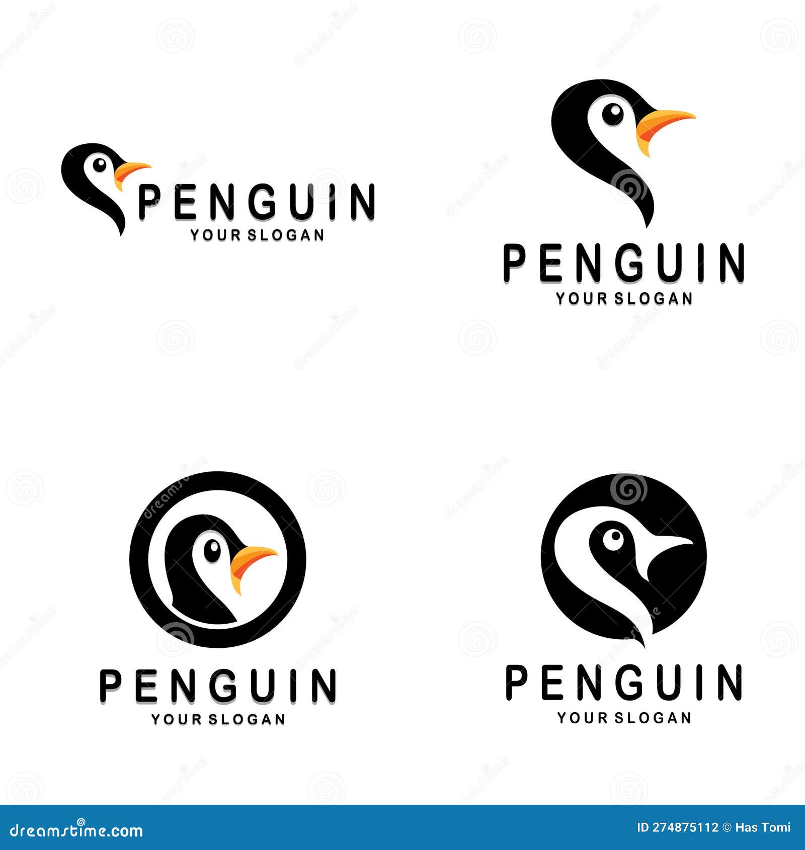 Simple Penguin Logo Design Template Illustration Stock Vector ...