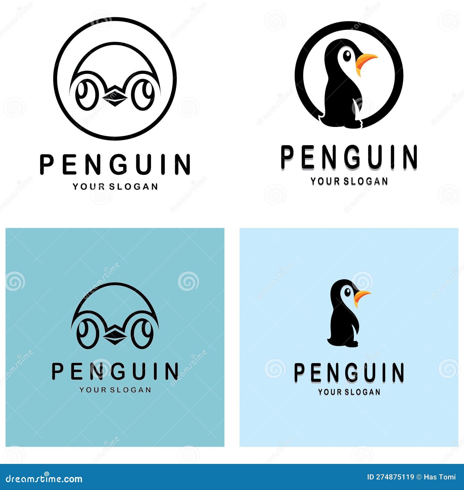 Simple Penguin Logo Design Template Illustration Stock Vector ...
