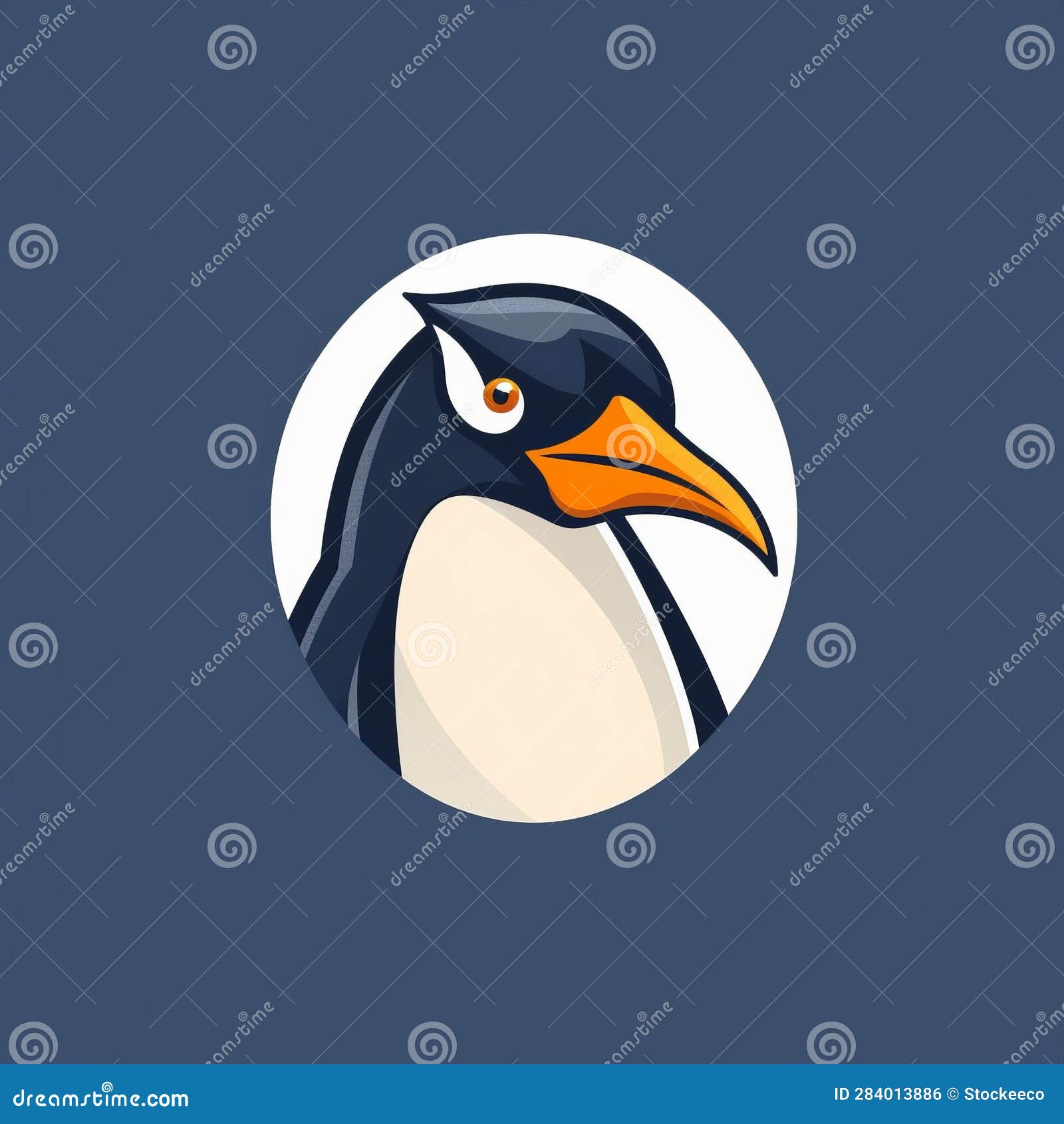 Busy Penguin Knitting Retro Cartoon Vector | CartoonDealer.com #83628335
