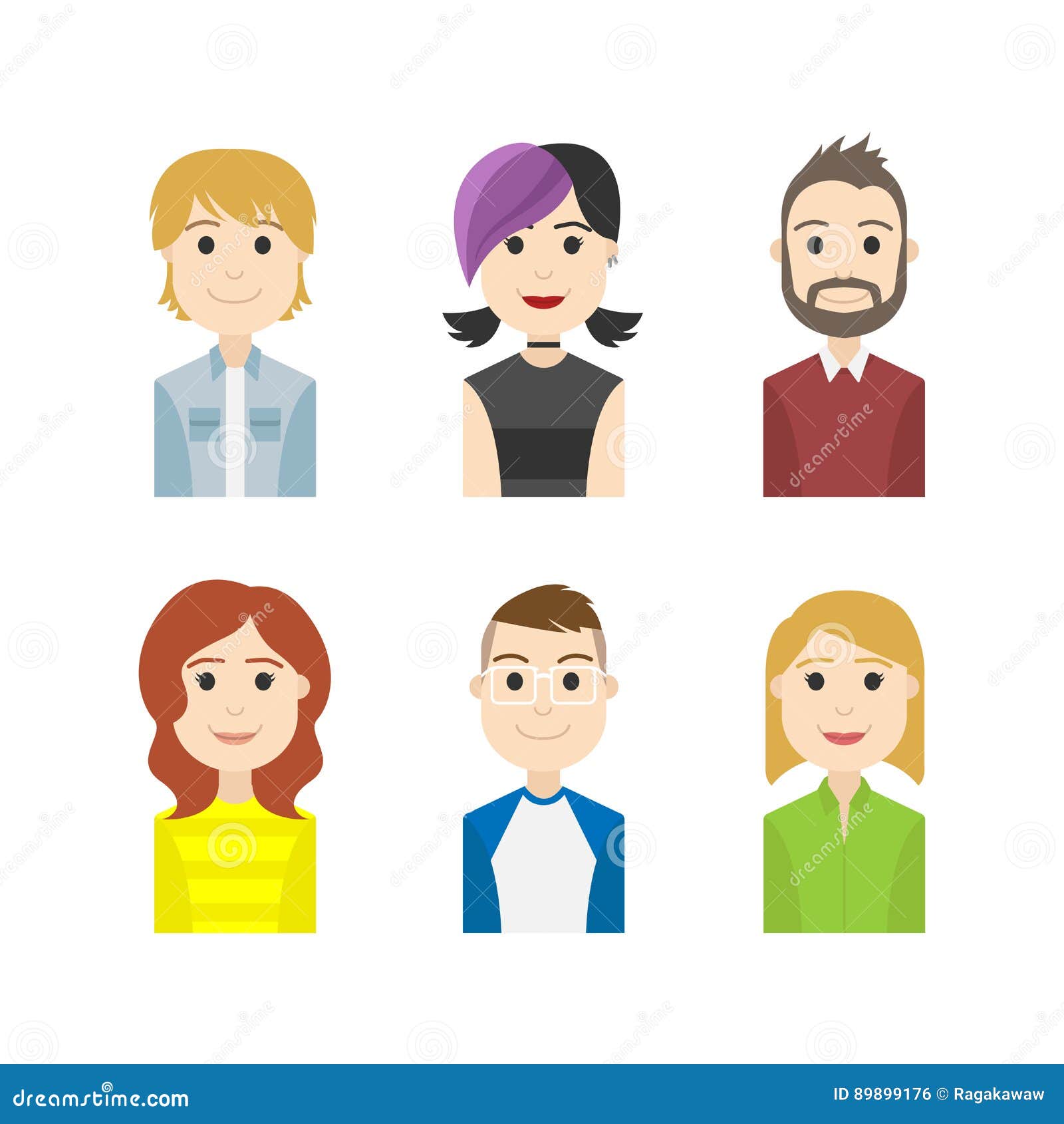 Simple People Avatar Business and Carrier Character Stock Vector ...