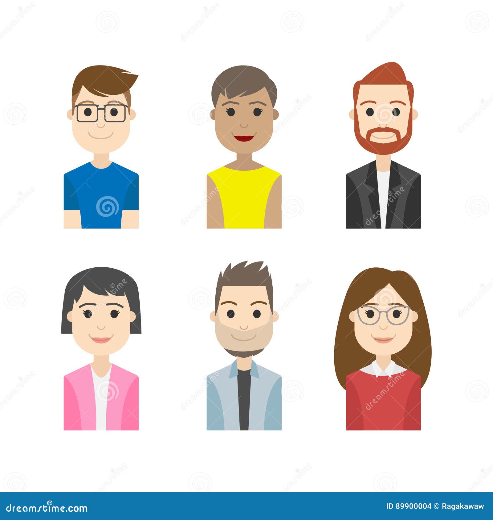 Simple People Avatar Business and Carrier Character Stock Vector ...