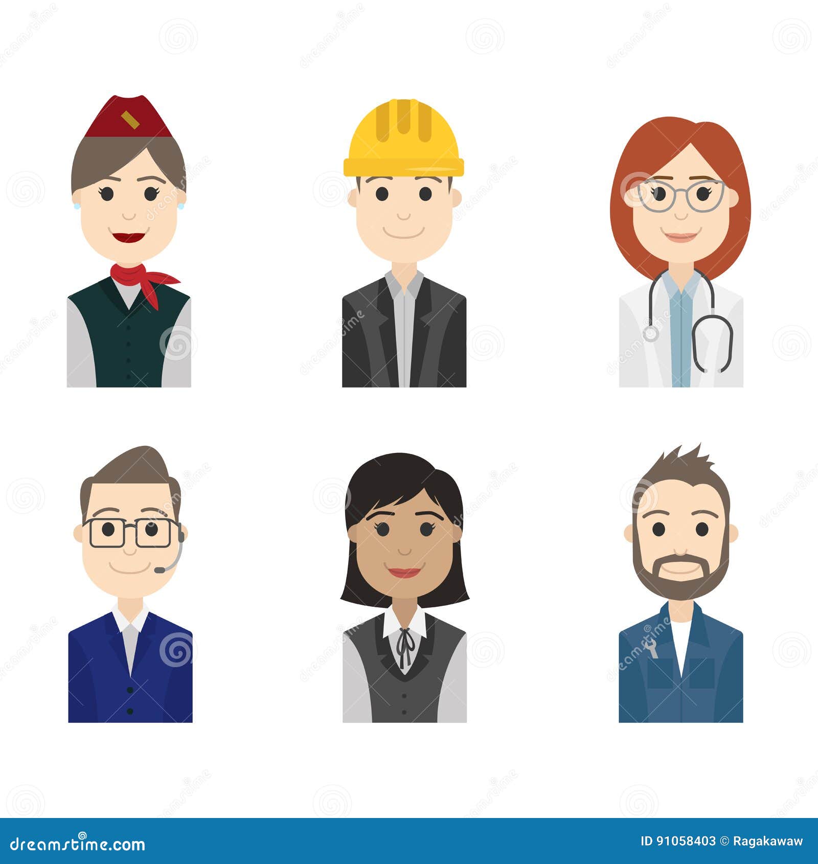Simple People Avatar Business and Carrier Character Stock Vector ...