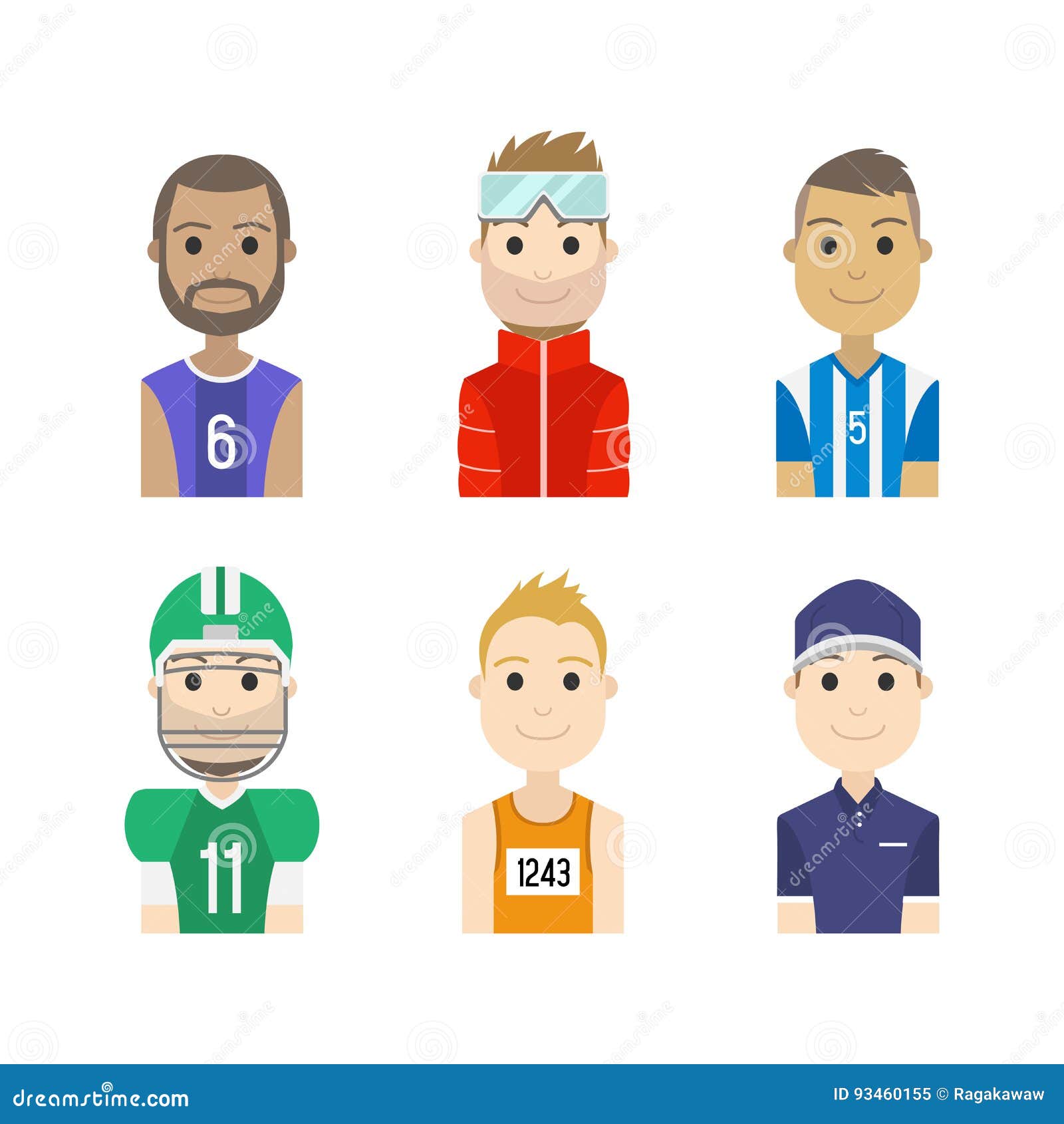 Simple People Avatar Man Sports Character Stock Vector - Illustration ...